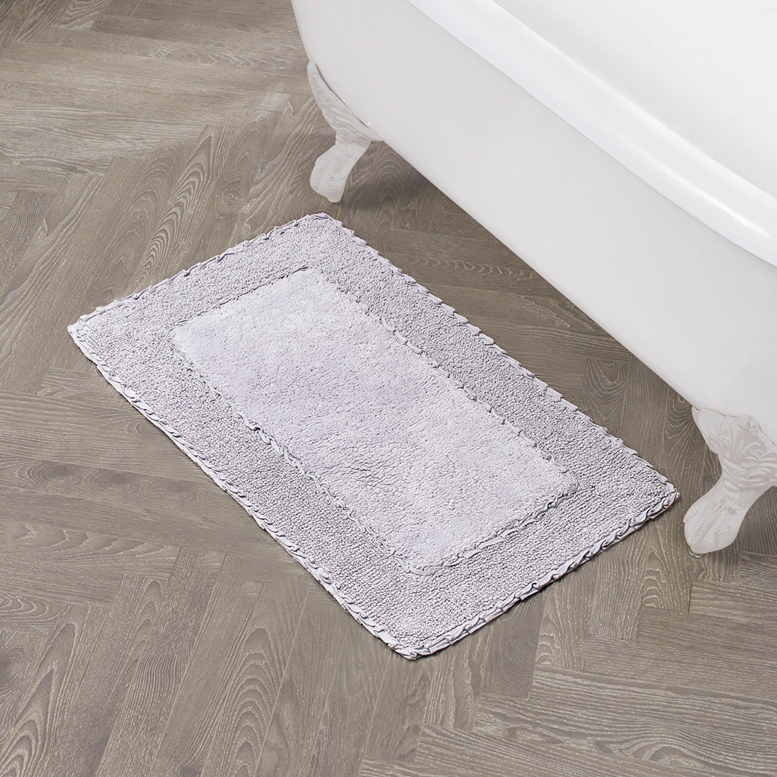 Amazon.com: Laura Ashley Ruffle Border 100% Cotton Bath Rug, Purple, 20 ...