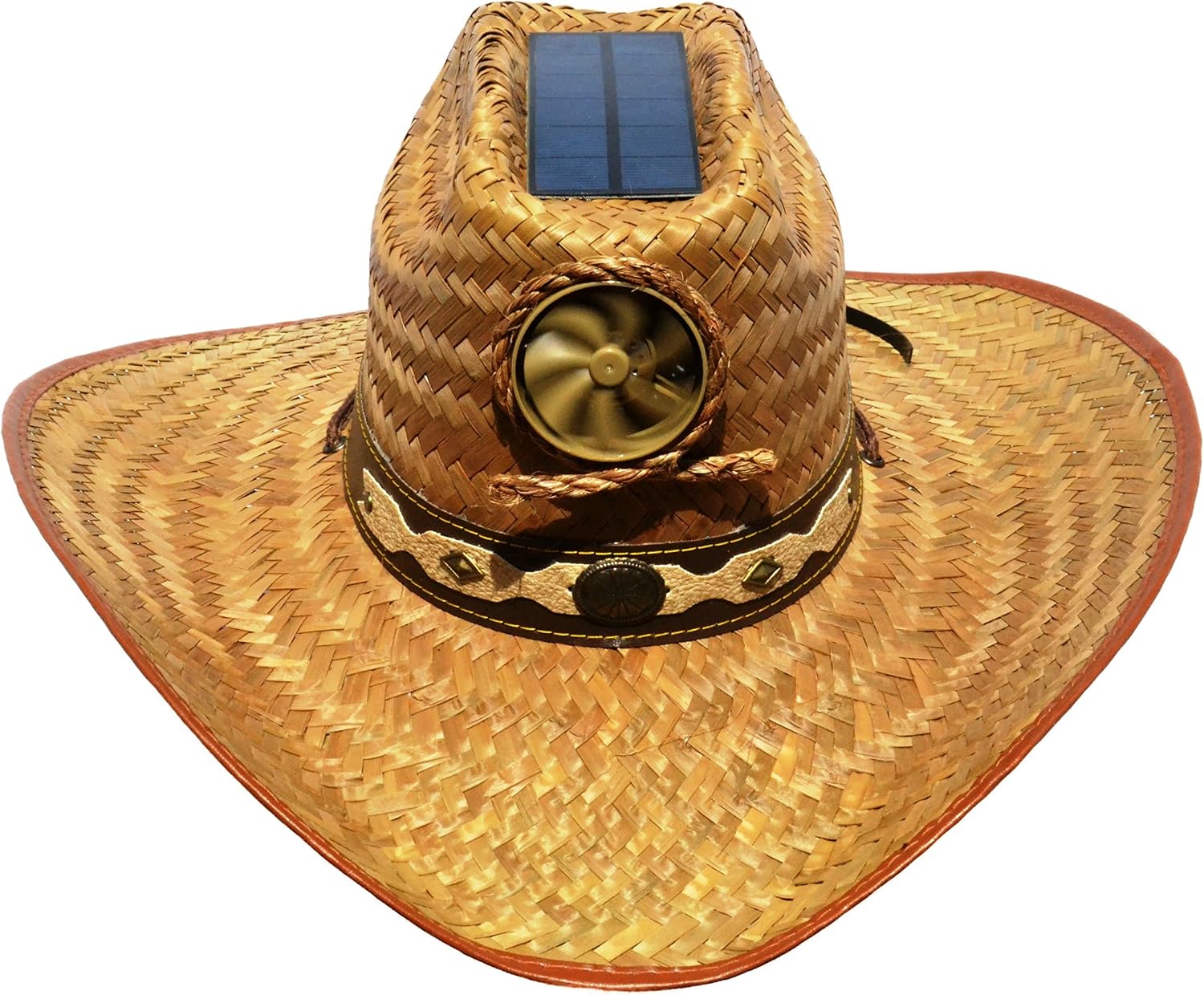 Cooling Sun Straw Solar Men's Palm Leaf Cowboy Hat w. Band Small at ...