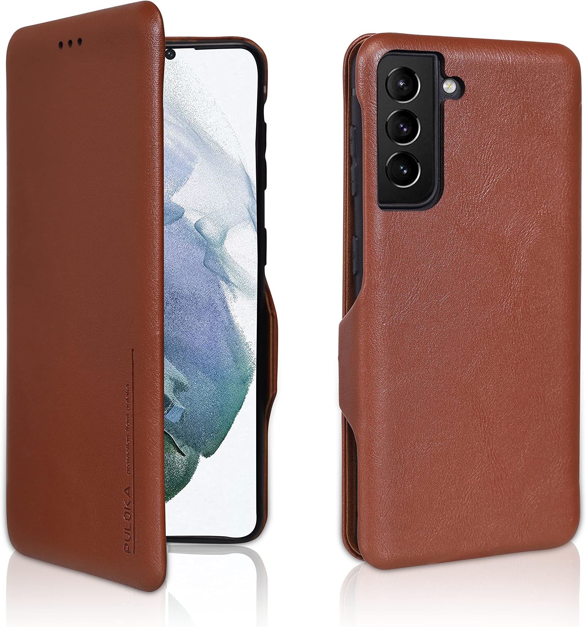 PULOKA for Samsung Galaxy S23 - Sleek Flip Case - Premium Vegan Leather ...