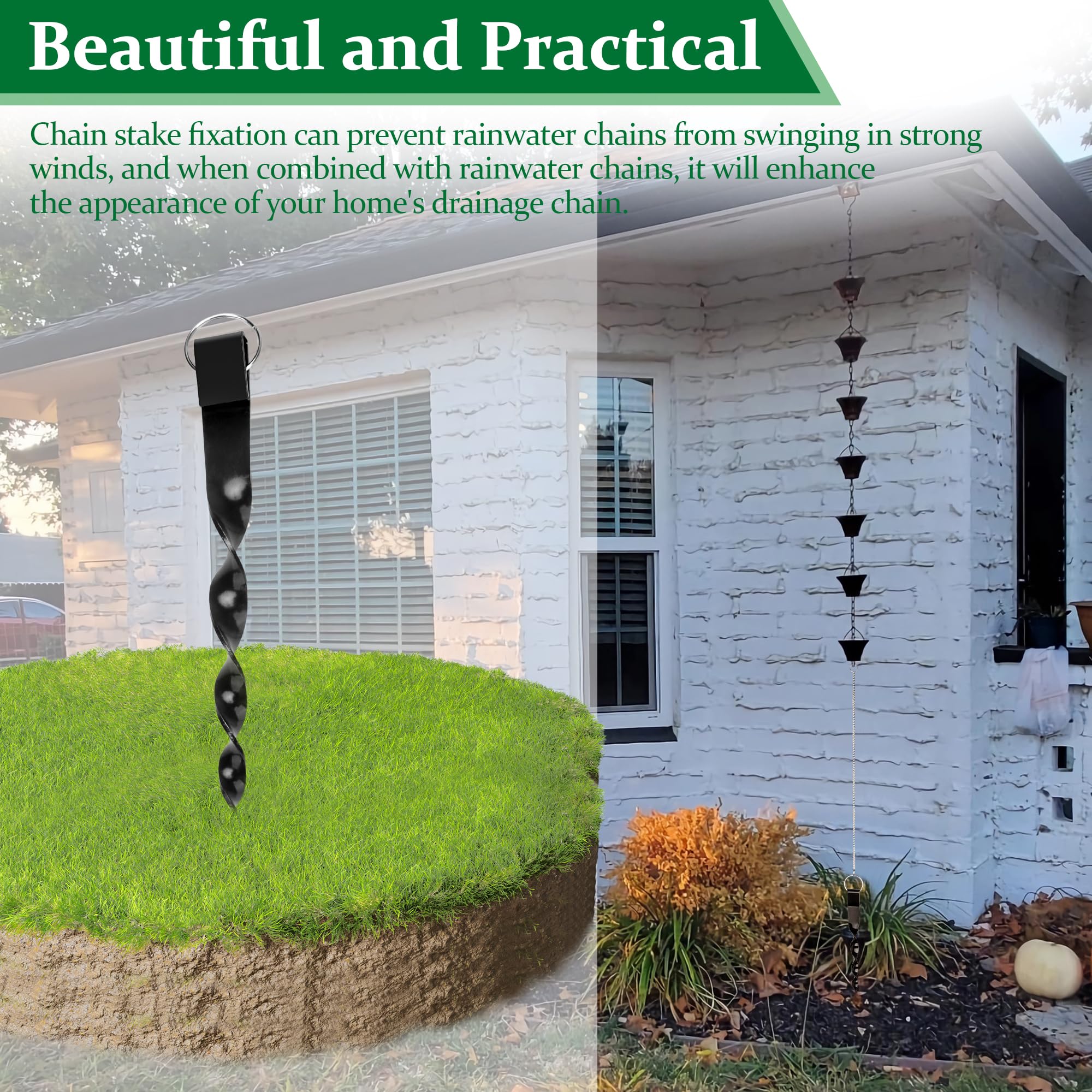 Snapklik.com : Rain Chains Direct Ground Anchor-13 Rain Chain ...