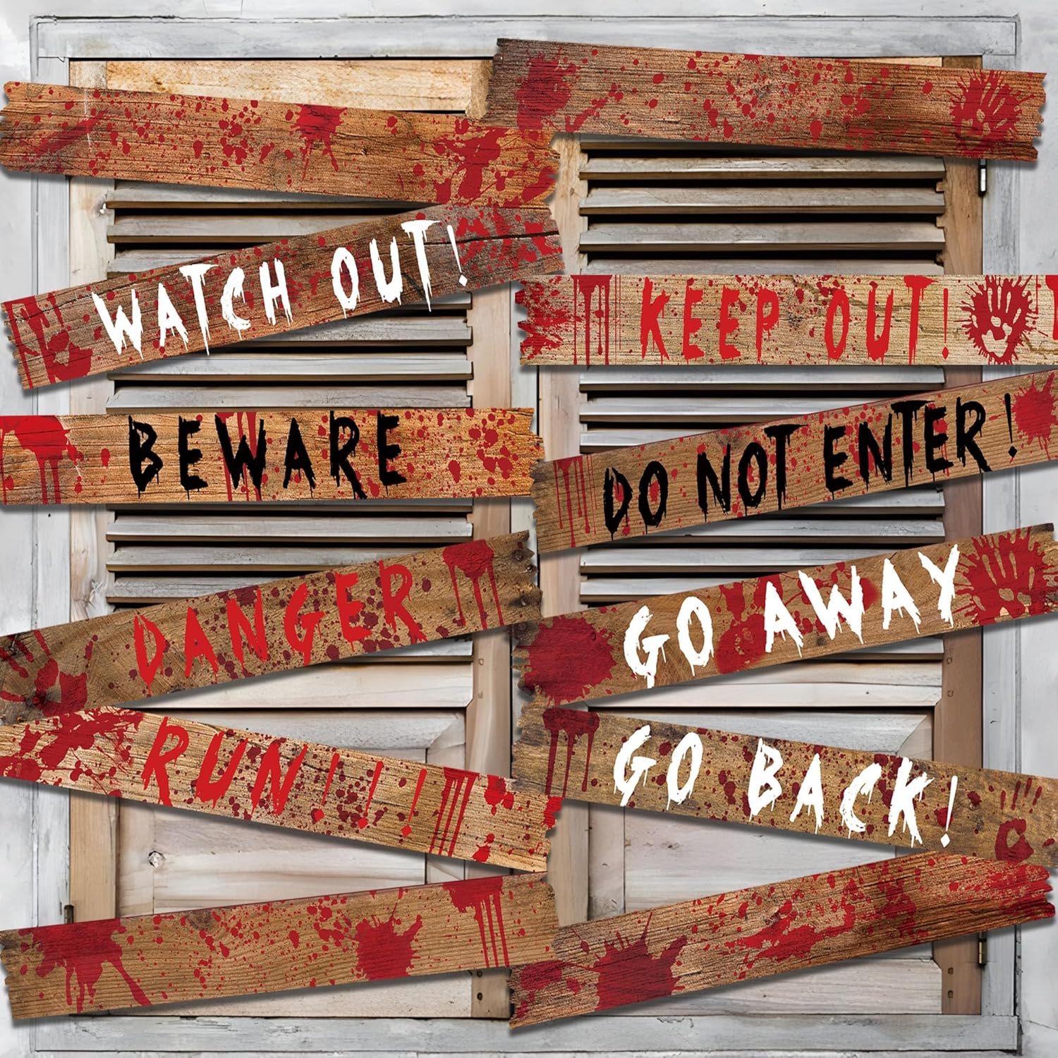 Amazon.com : 12 Pcs Halloween Window Boards Haunted House Beware ...