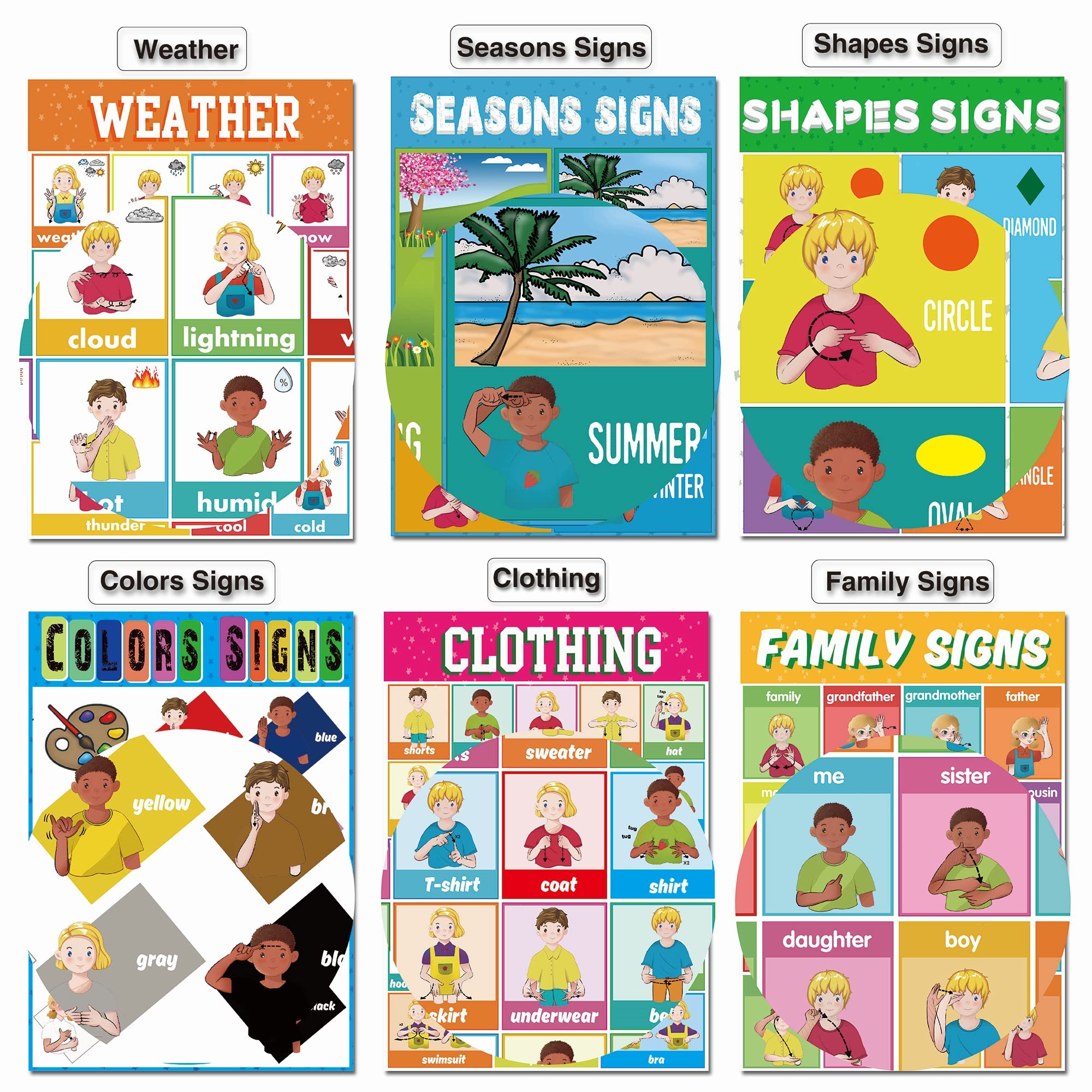 Classroom ASL Decorations YIYDONG 24 American Sign Language Posters ...