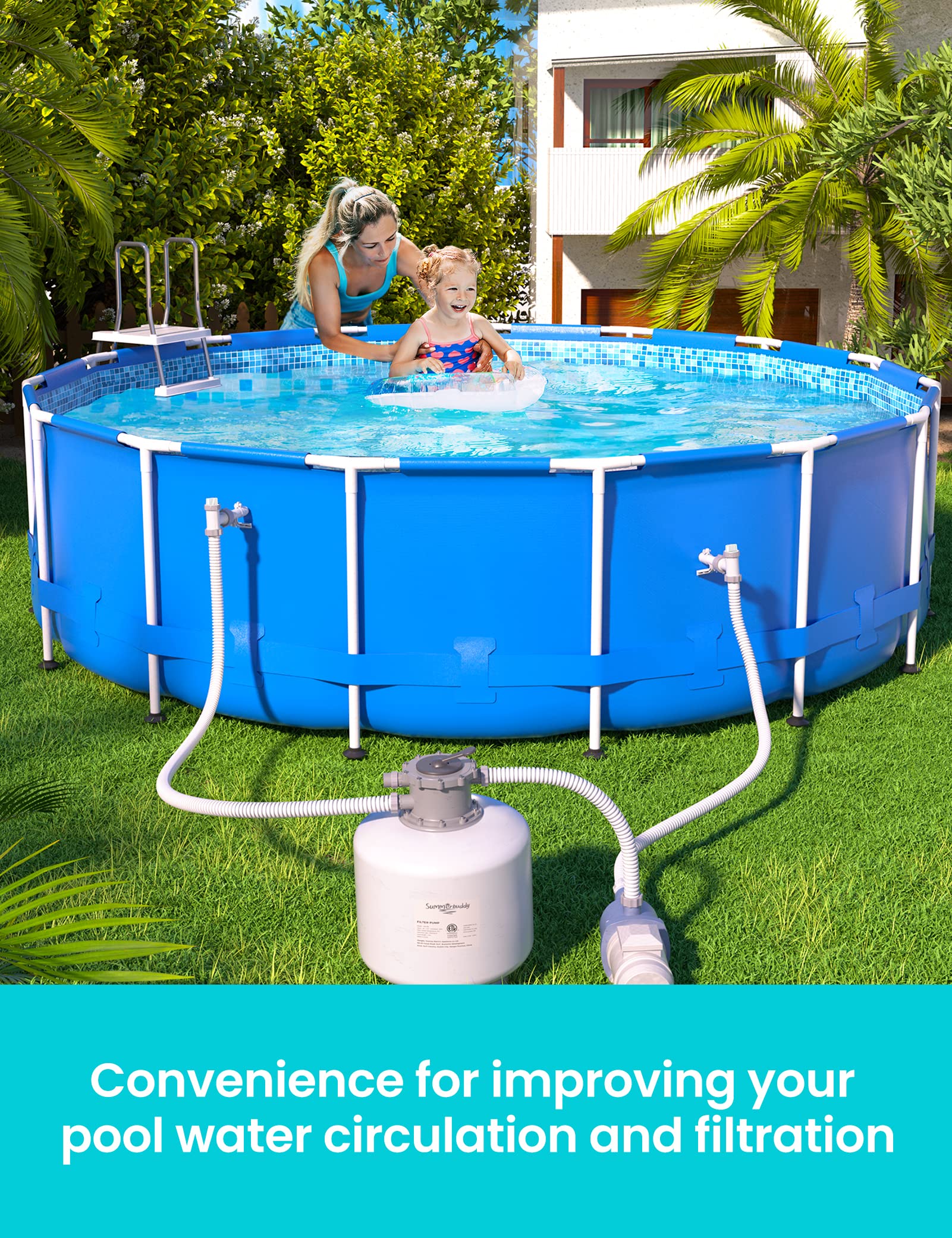 MASCARRY Pool Plunger Valve, 1.25" to 1.5" Type B Hose Adapter and Hose ...