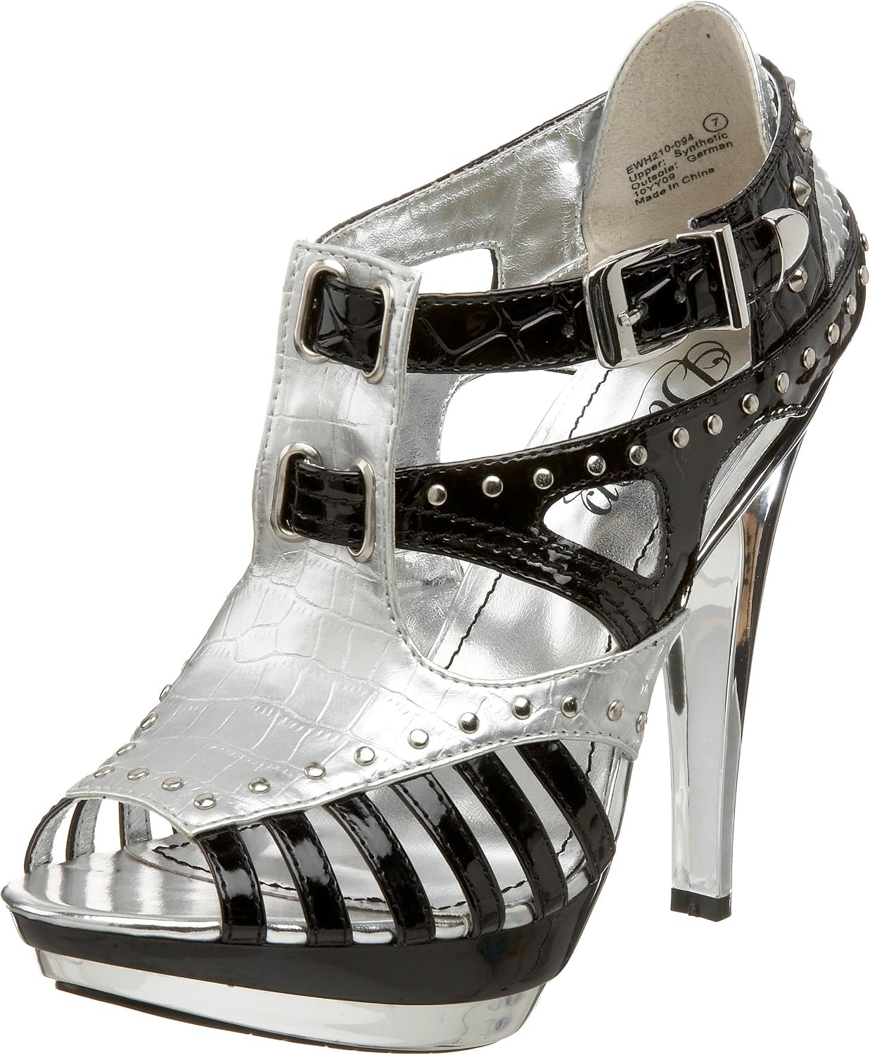 Amazon.com | Dereon Women's Entrapment Pump,Black/Silver,7 M US | Pumps