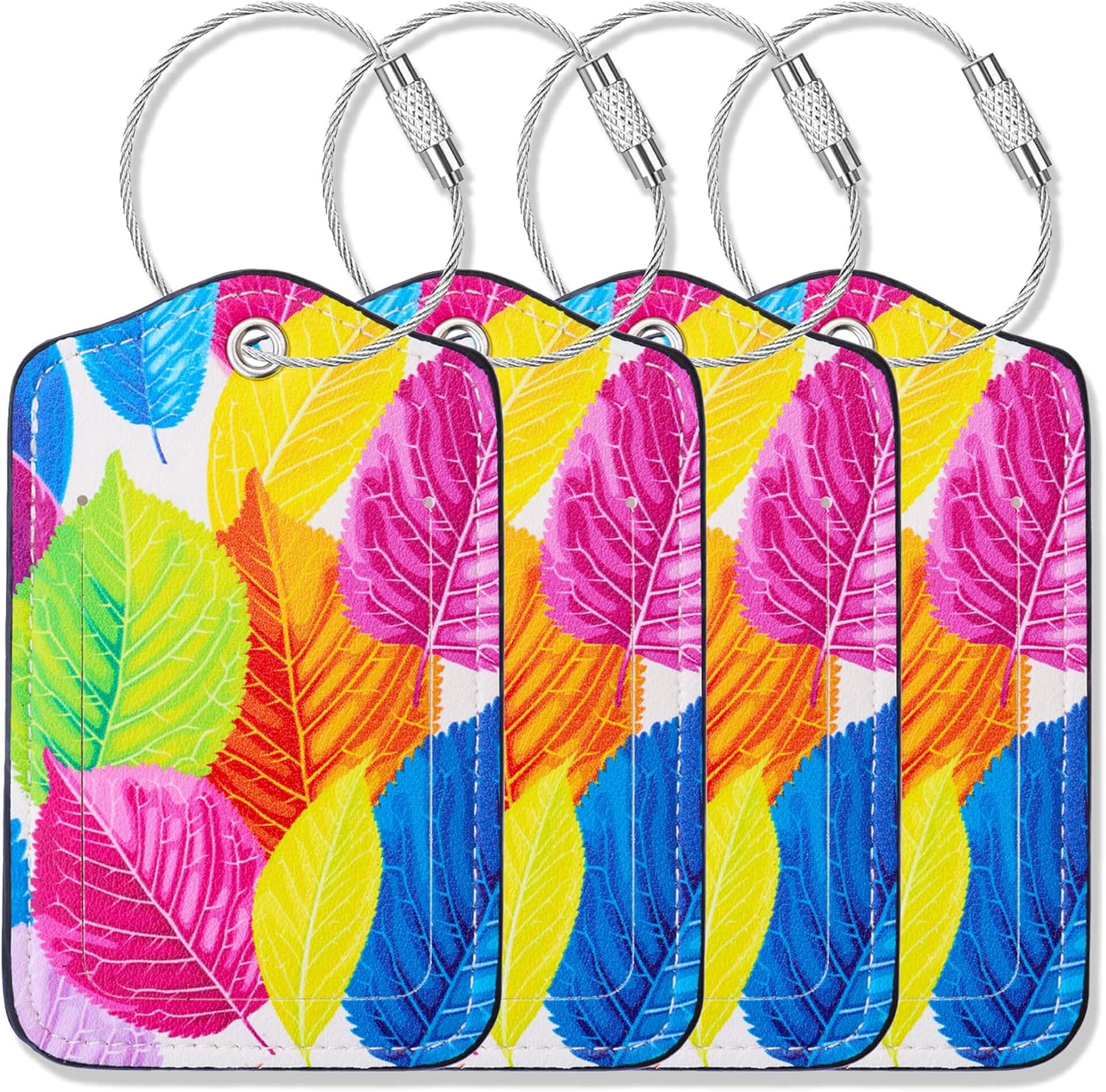 Amazon.com: Gowraps Luggage Tags for Suitcases-Leather Luggage Tag 4 ...