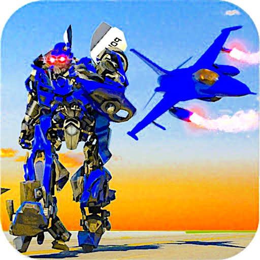 Police Robot Aircraft Battle : Flying Robot Car Transform Shooting games: Robot vs Robot clash ...