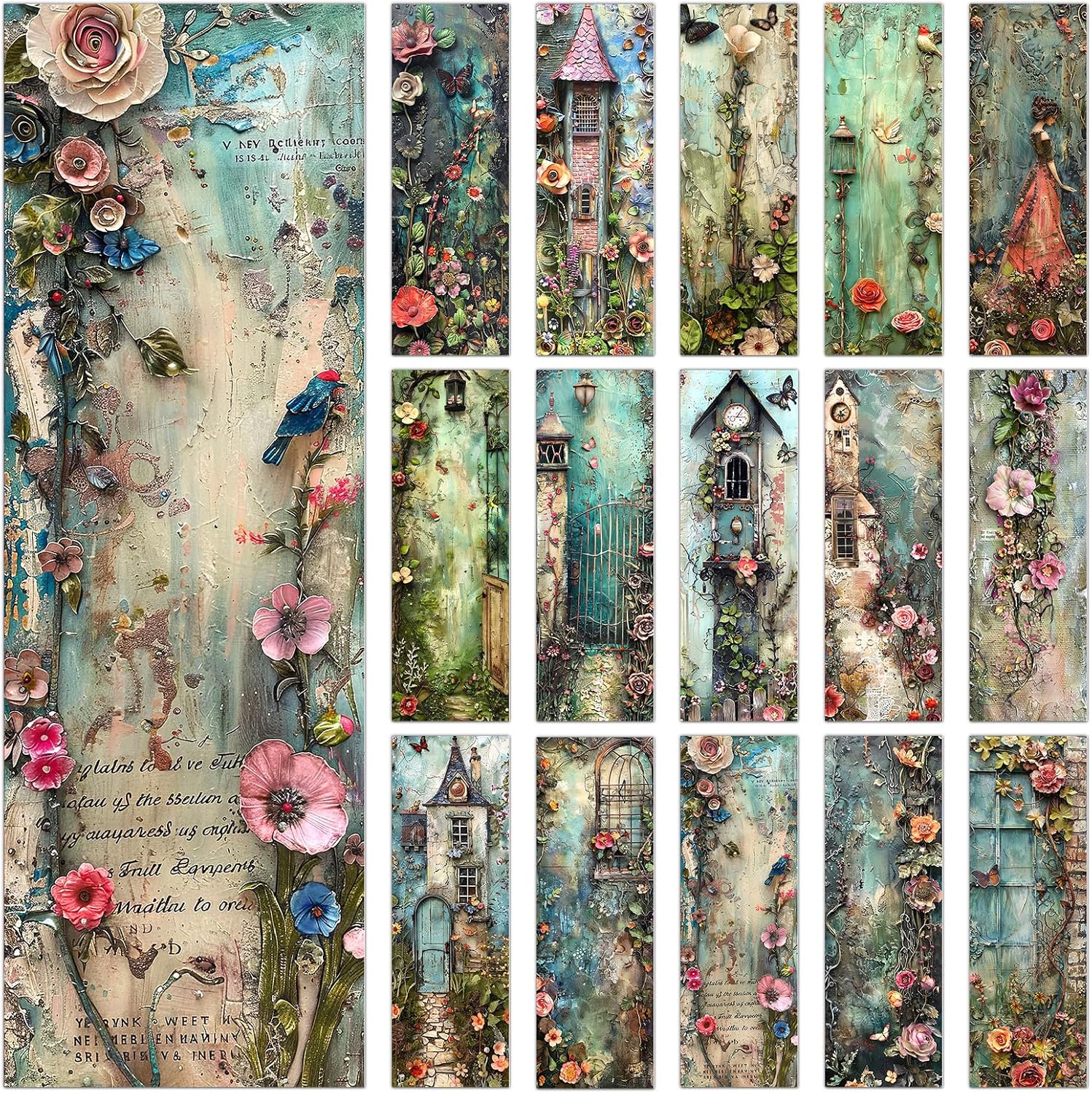 Amazon.com: Cosmisun Vintage Flower Bookmarks Gifts - 60 Pcs Retro ...
