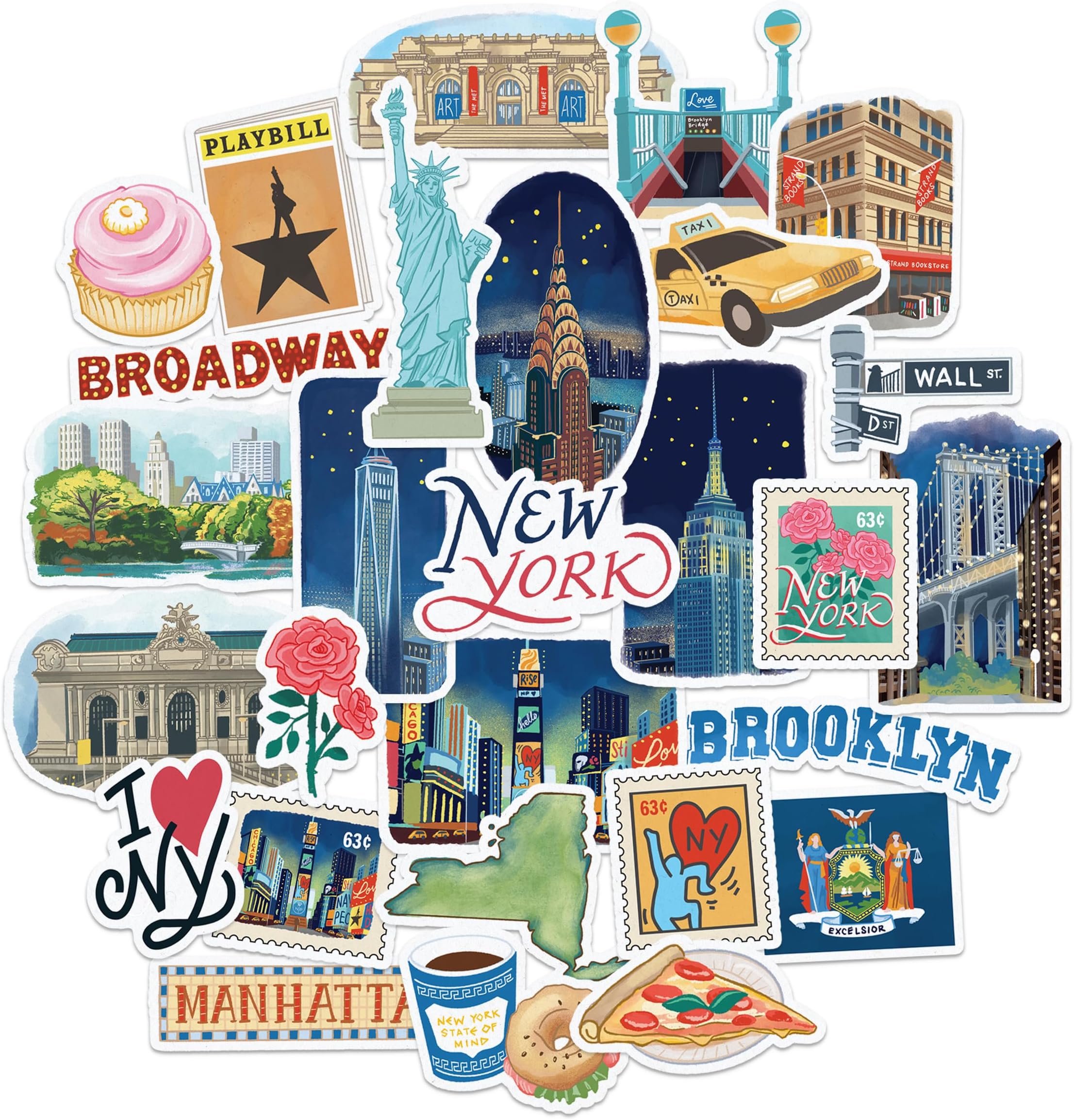 Navy Peony Sunny California State Travel Stickers (27 Pieces ...