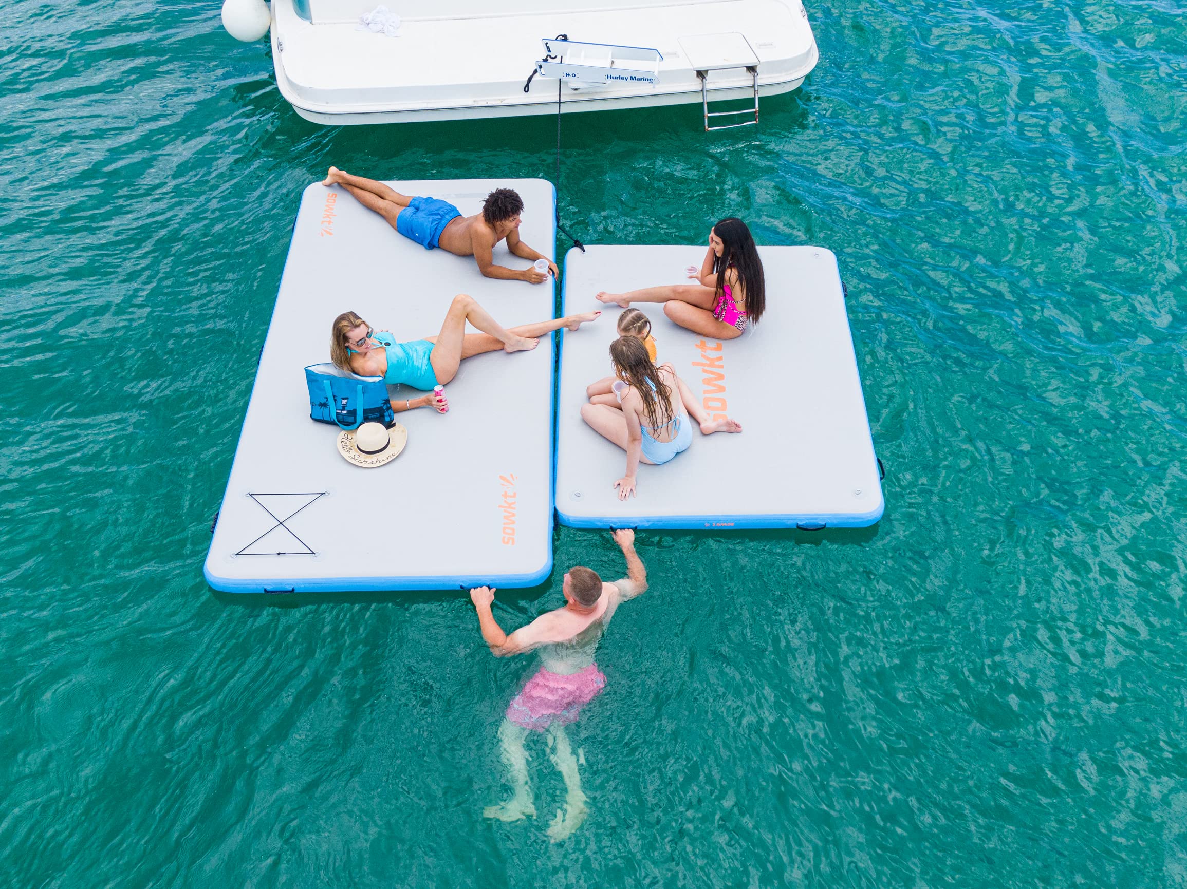 SOWKT Inflatable Floating Dock for Lakes - (6' x 12') Large Floating ...