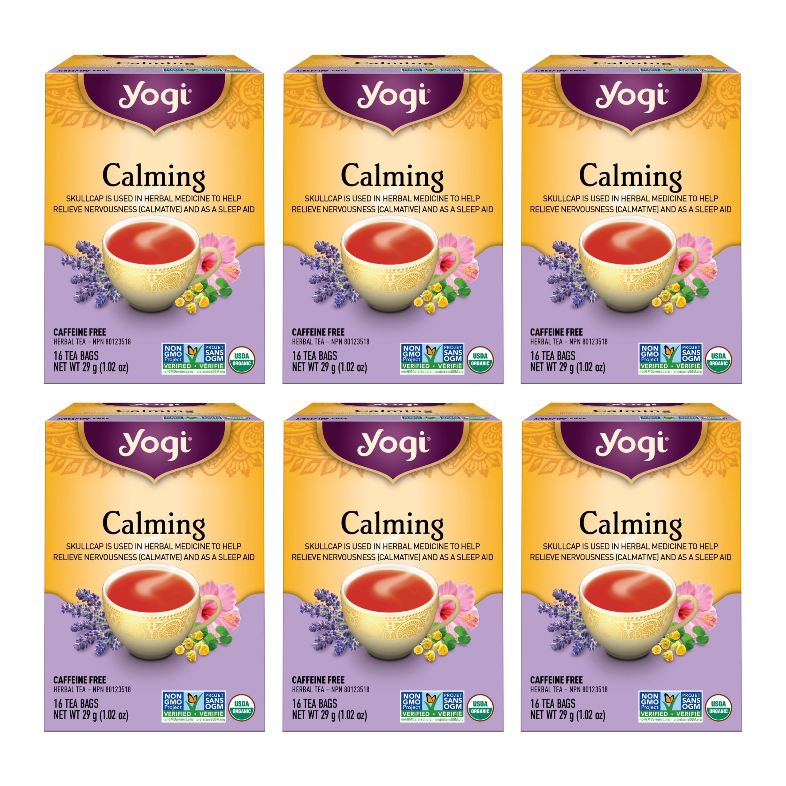 Yogi Tea - Calming (6 Pack) - With Chamomile, Skullcap, and Lavender ...