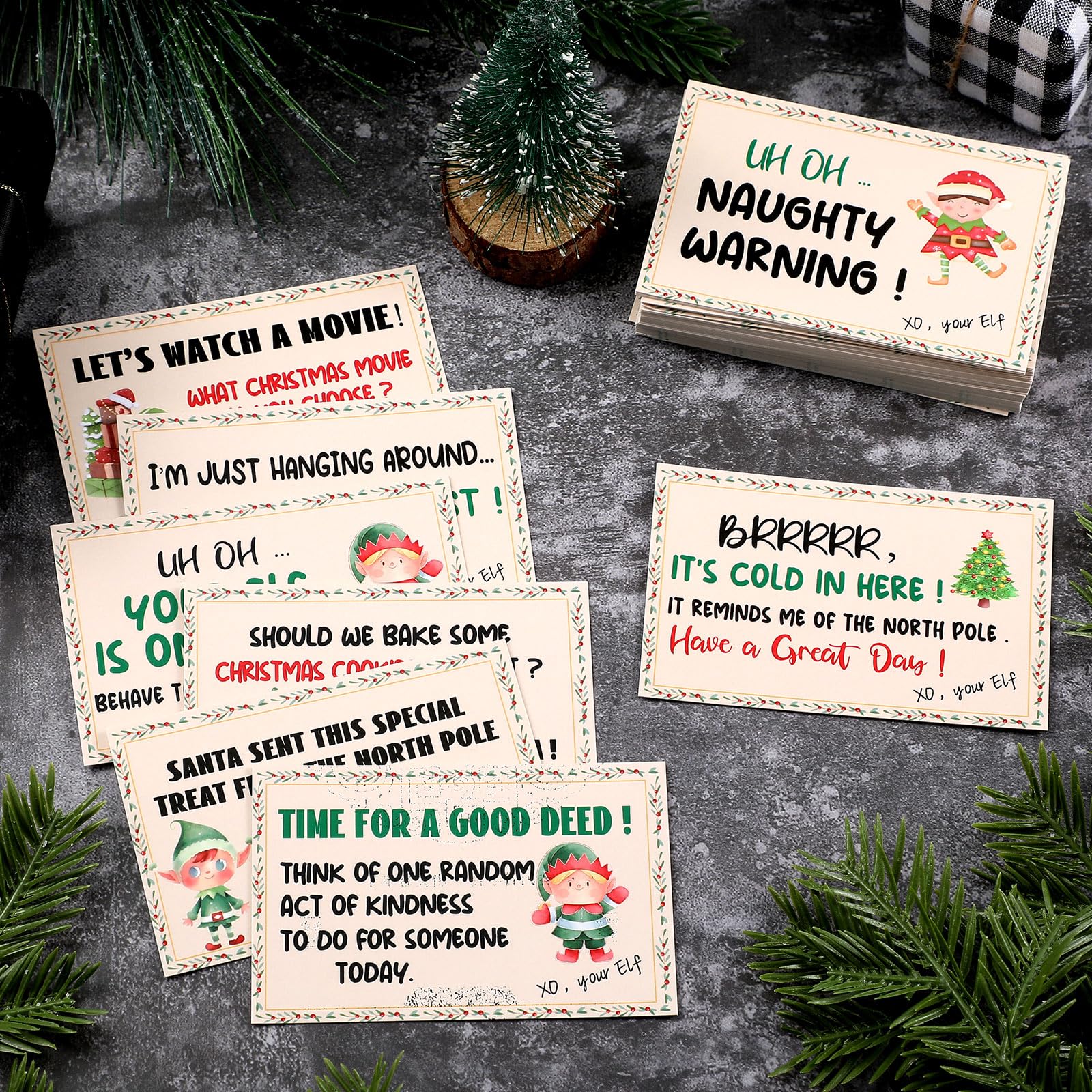 Snapklik.com : Eaasty 52 Pcs Elf Notes And 2 Notice Naughty Or Nice ...