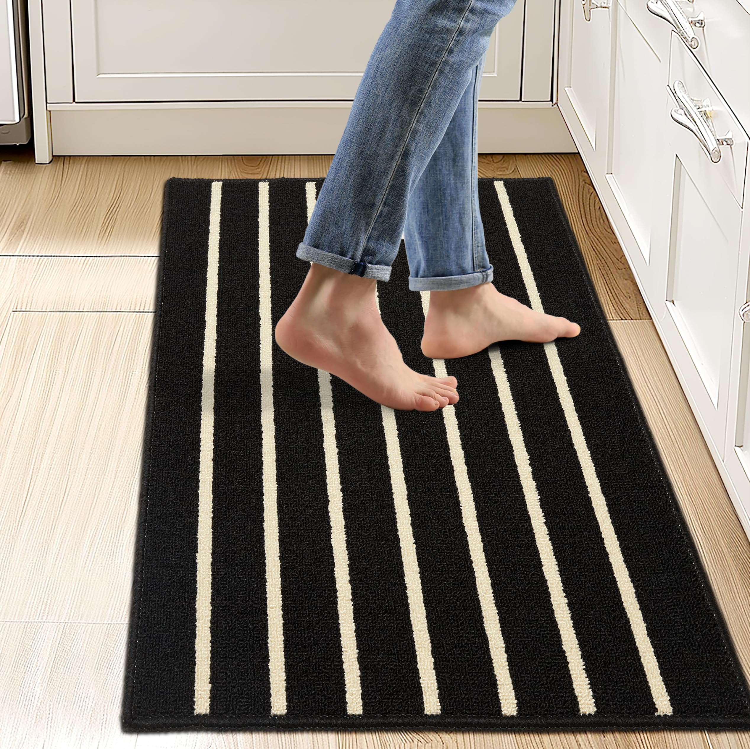 Amazon.com: Tyrot Black Kitchen Rugs and Mats for Floor Non Slip Resist ...
