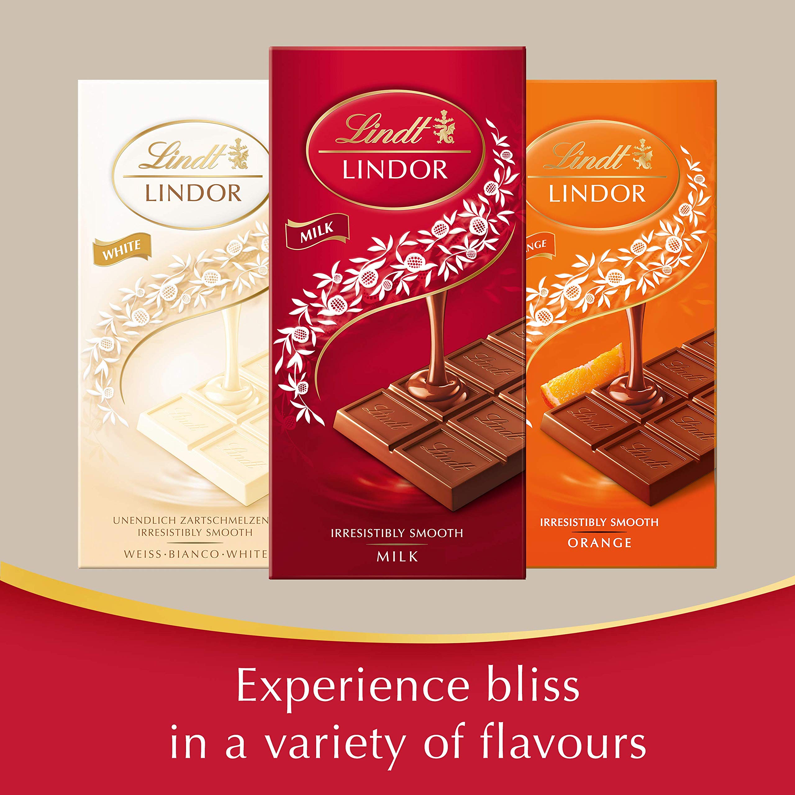 Buy Lindt - Lindor - Milk Bar - 100g Hu Chocolate Bars | 4 Pack ...