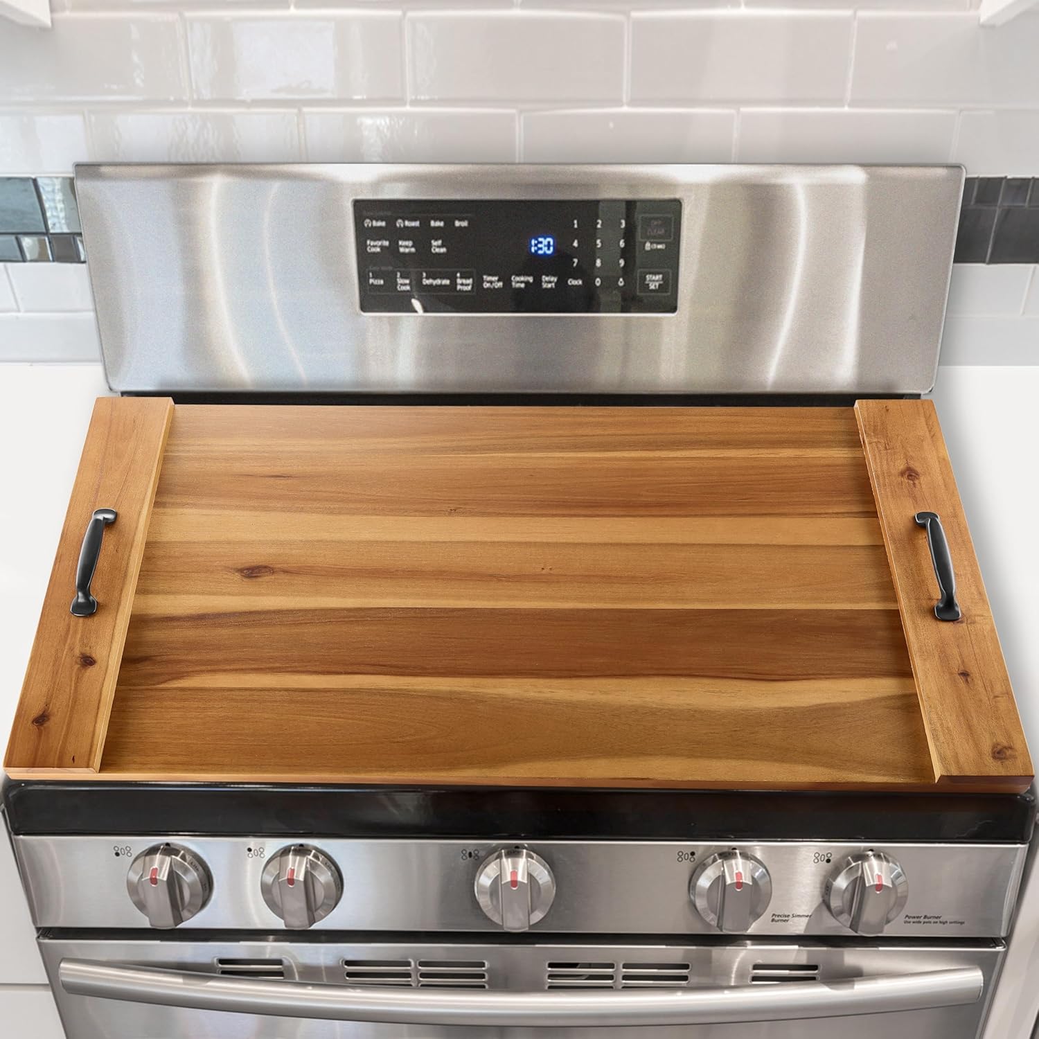 Amazon.com: BLUEWEST Noodle Board Stove Cover, Acacia Wood Stove Top ...