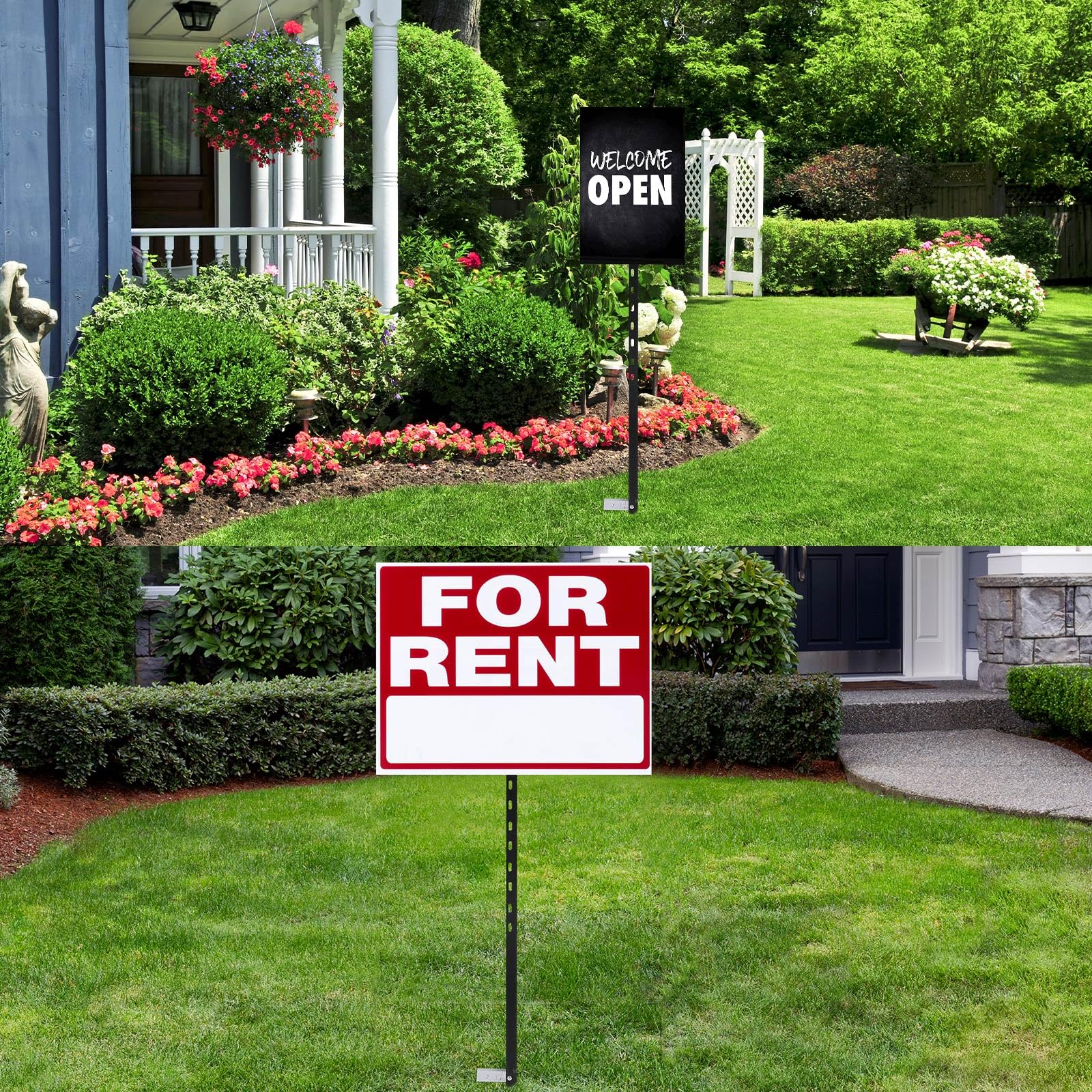 Snapklik.com : 4 Pcs 46 Inches Yard Sign Stakes Heavy Duty Metal Stake ...