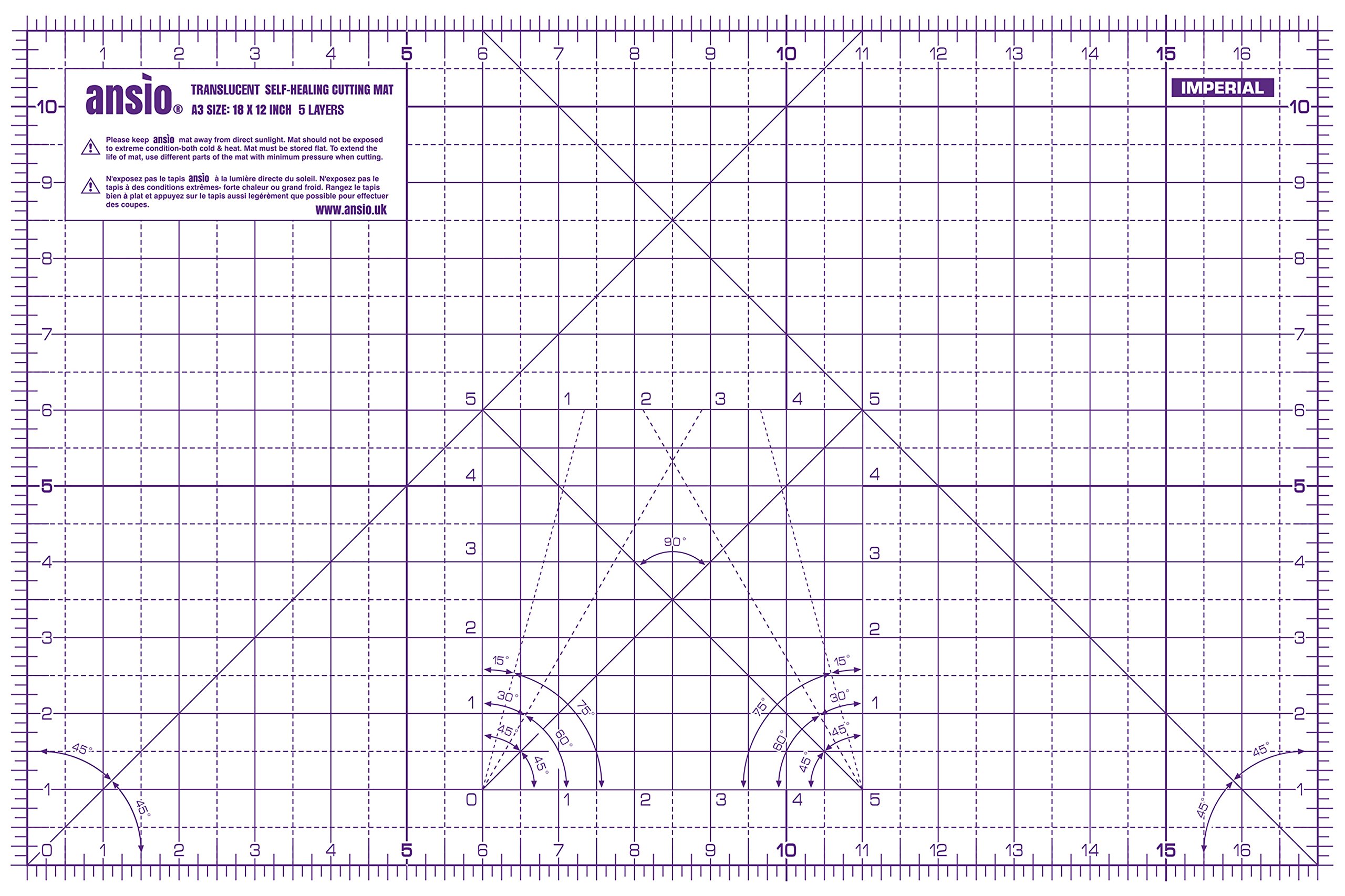 Buy ANSIO A3 Self Healing Mat Imperial 17 Inch x 11 Inch - Translucent ...