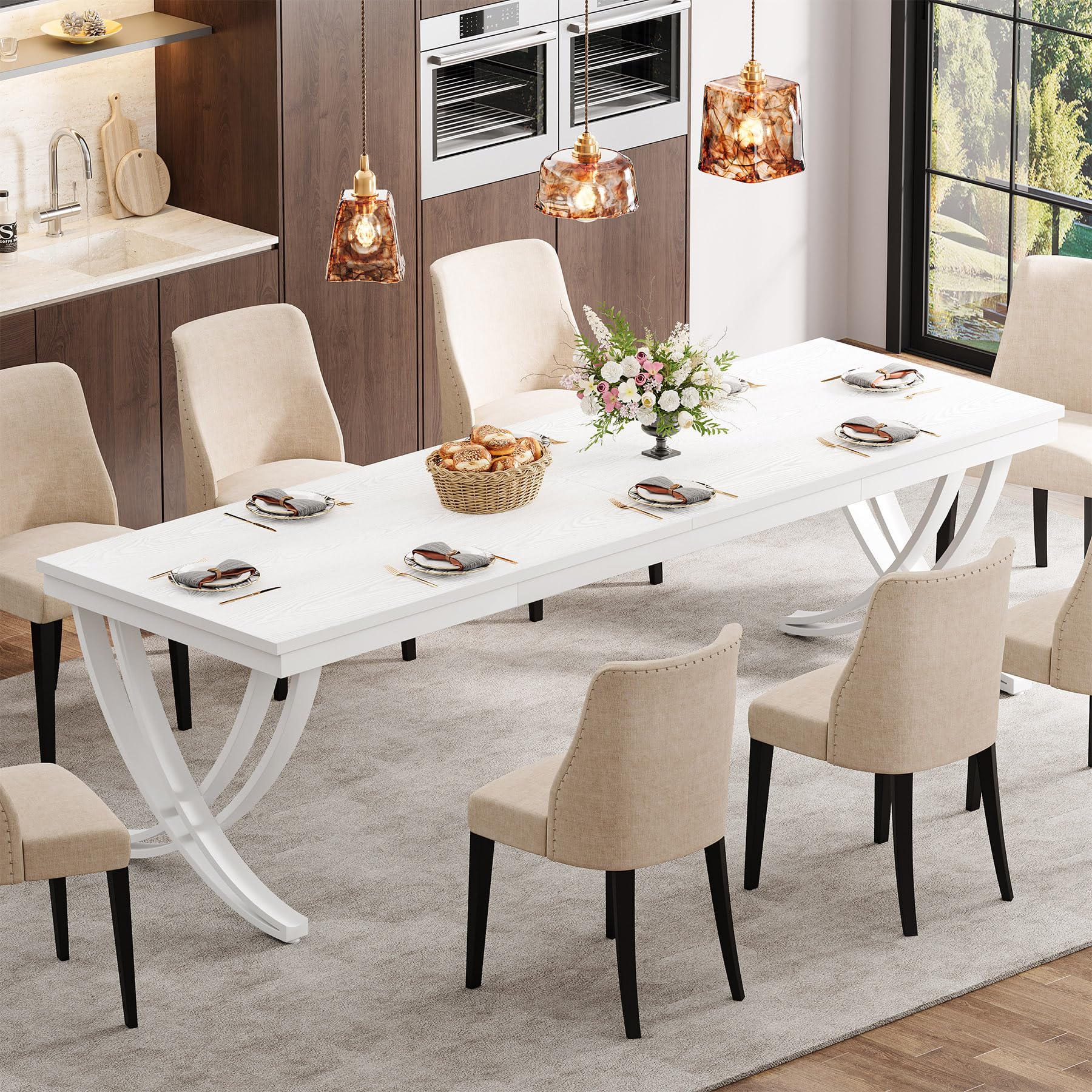 Amazon.com - Tribesigns Rectangular Dining Table for 6-8, 78 inch Large ...