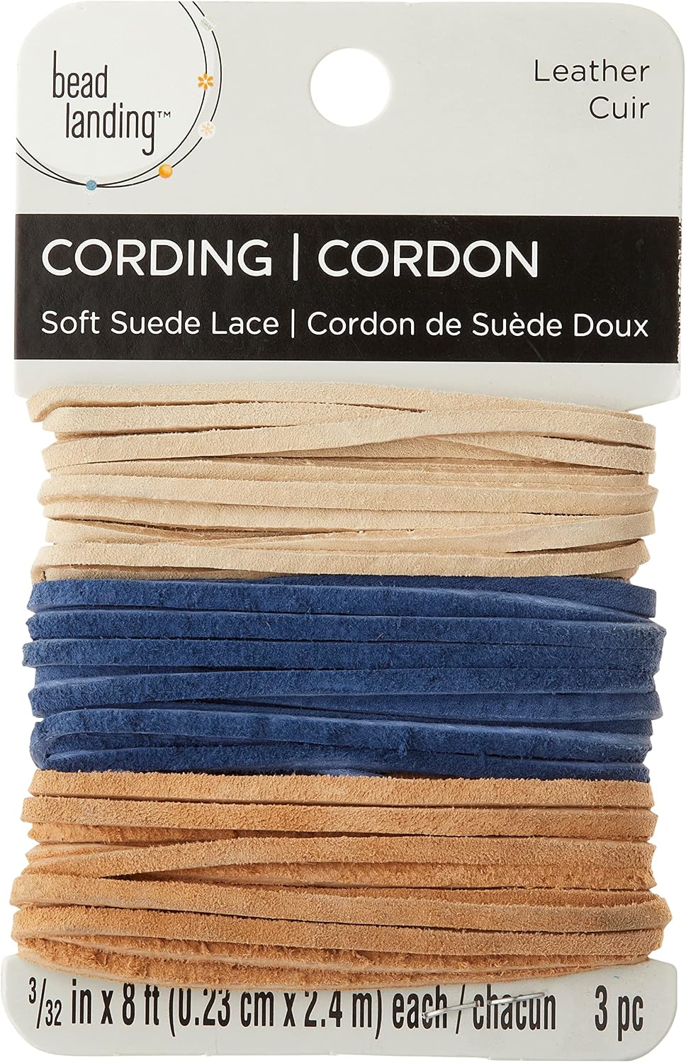 Amazon.com: Bead Landing Cadet Blue, Ivory and Toast Soft Suede Lace ...