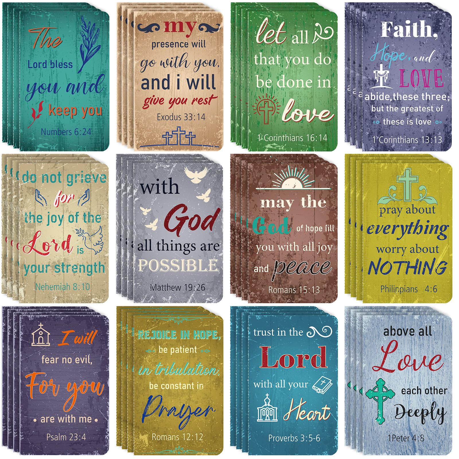 Faccito Bible Verse Notebook Christian Inspirational Mini Notepads ...