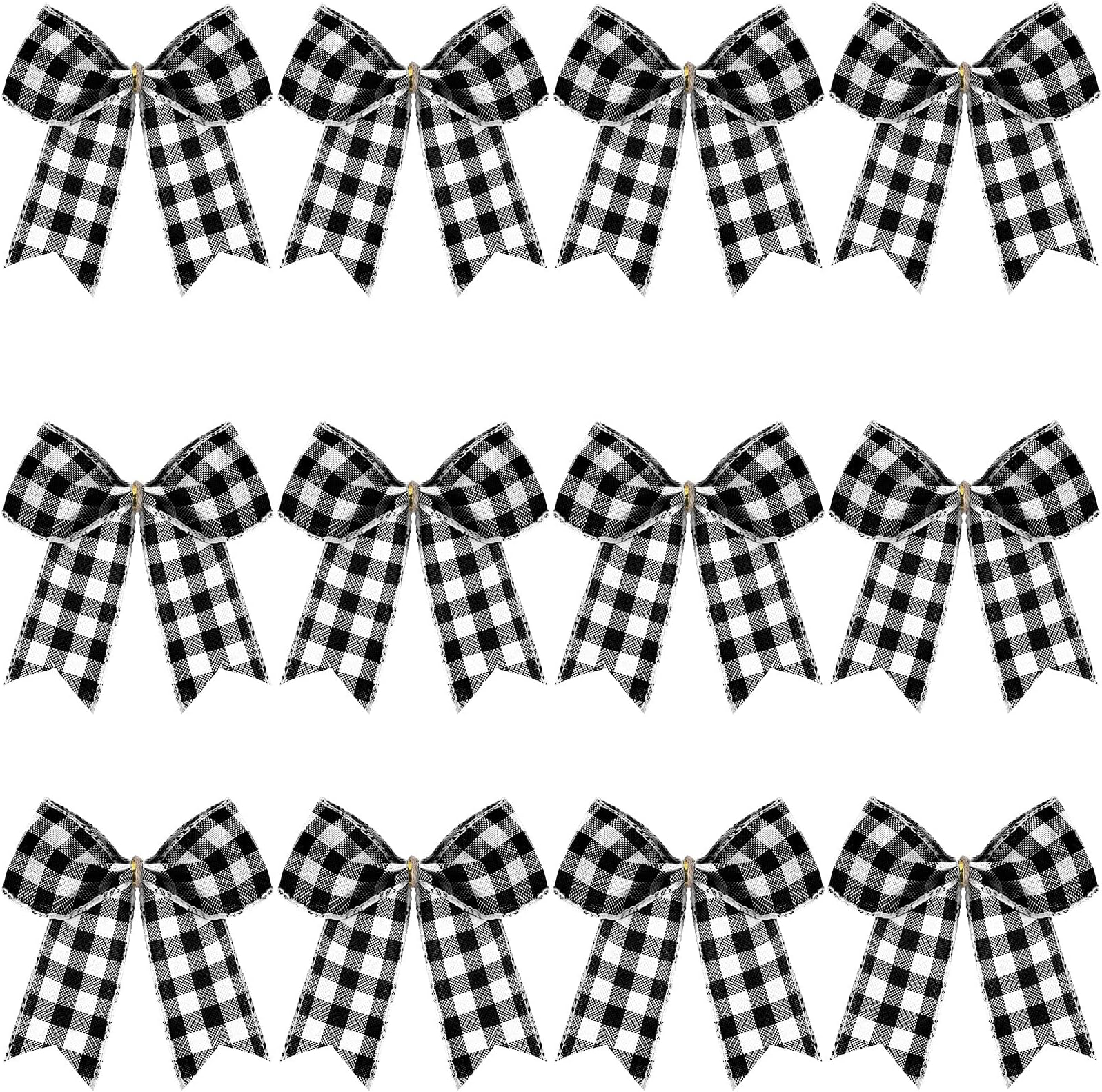 Amazon.com: Iconikal Decorative Bows, 5 x 7 inches (White Buffalo Plaid ...
