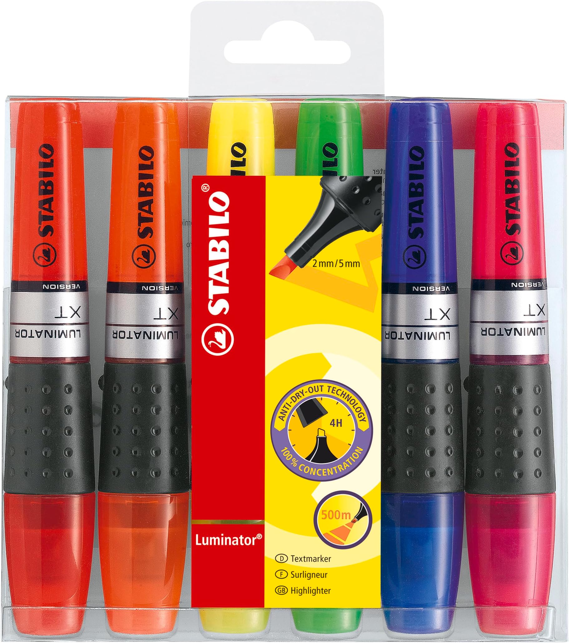 STABILO LUMINATOR - Highlighter - Pack of 6 - Assorted colours : Amazon ...