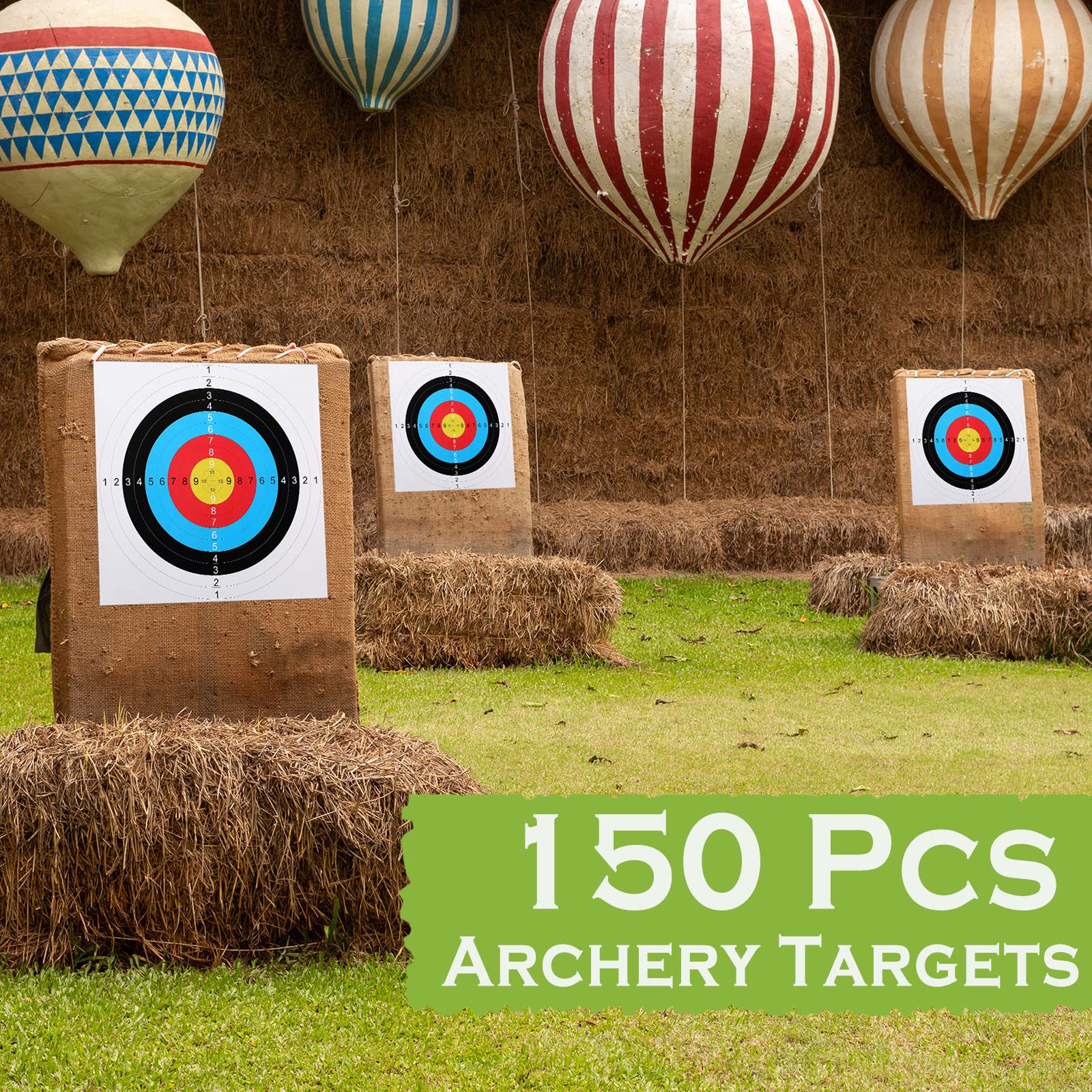 S For Backyard 150-Pack 17" Archery Targets - 10-Ring Paper Targets For ...