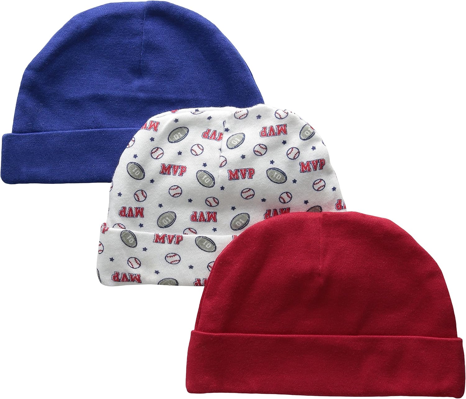 Amazon.com: BON BEBE Baby Boys' Newborn 3 Pack MVP Cap Set: Clothing ...