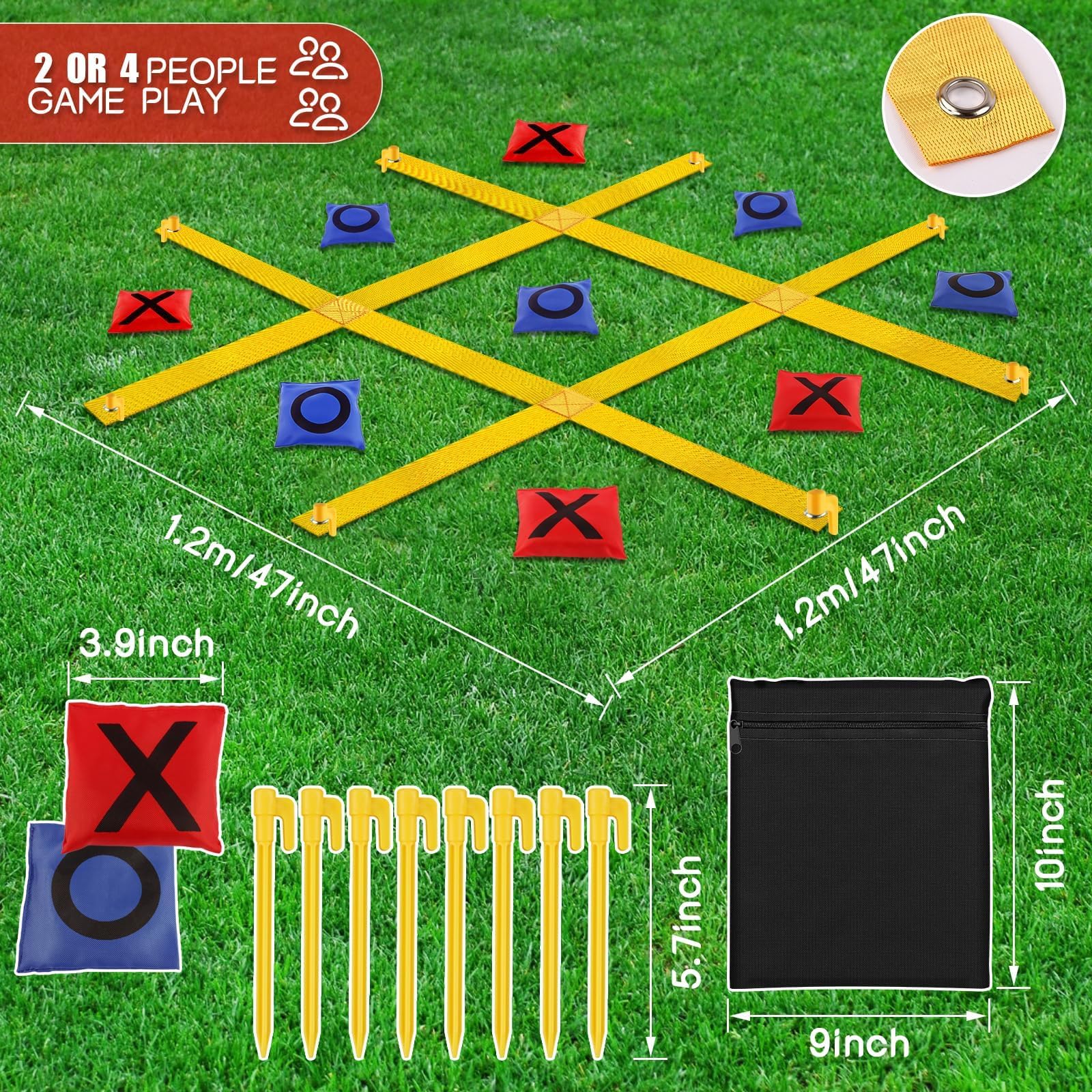 Snapklik.com : Giant Tic Tac Toe Strap Game Outdoor, 4 Ft X 4 Ft ...