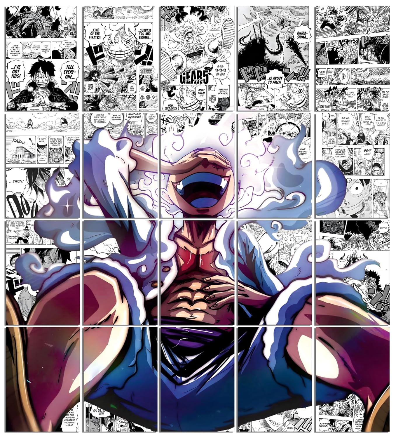 Moment Prints Luffy Manga Collage Poster Set - Set of 20, 210 mm x 297 ...