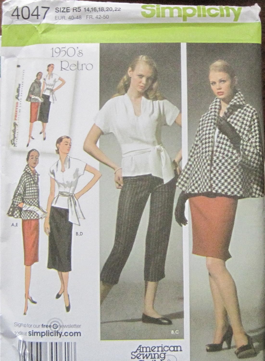 Amazon.com: SIMPLICITY PATTERN 4047 MISSES' CROPPED PANTS, SKIRT IN TWO ...