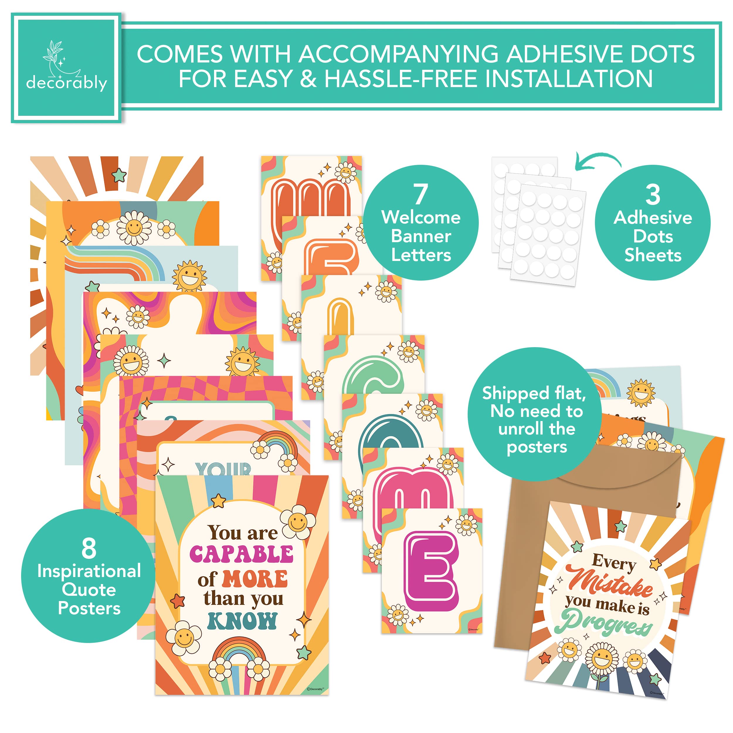Snapklik.com : Decorably Welcome Posters For Classroom - 15 Retro ...