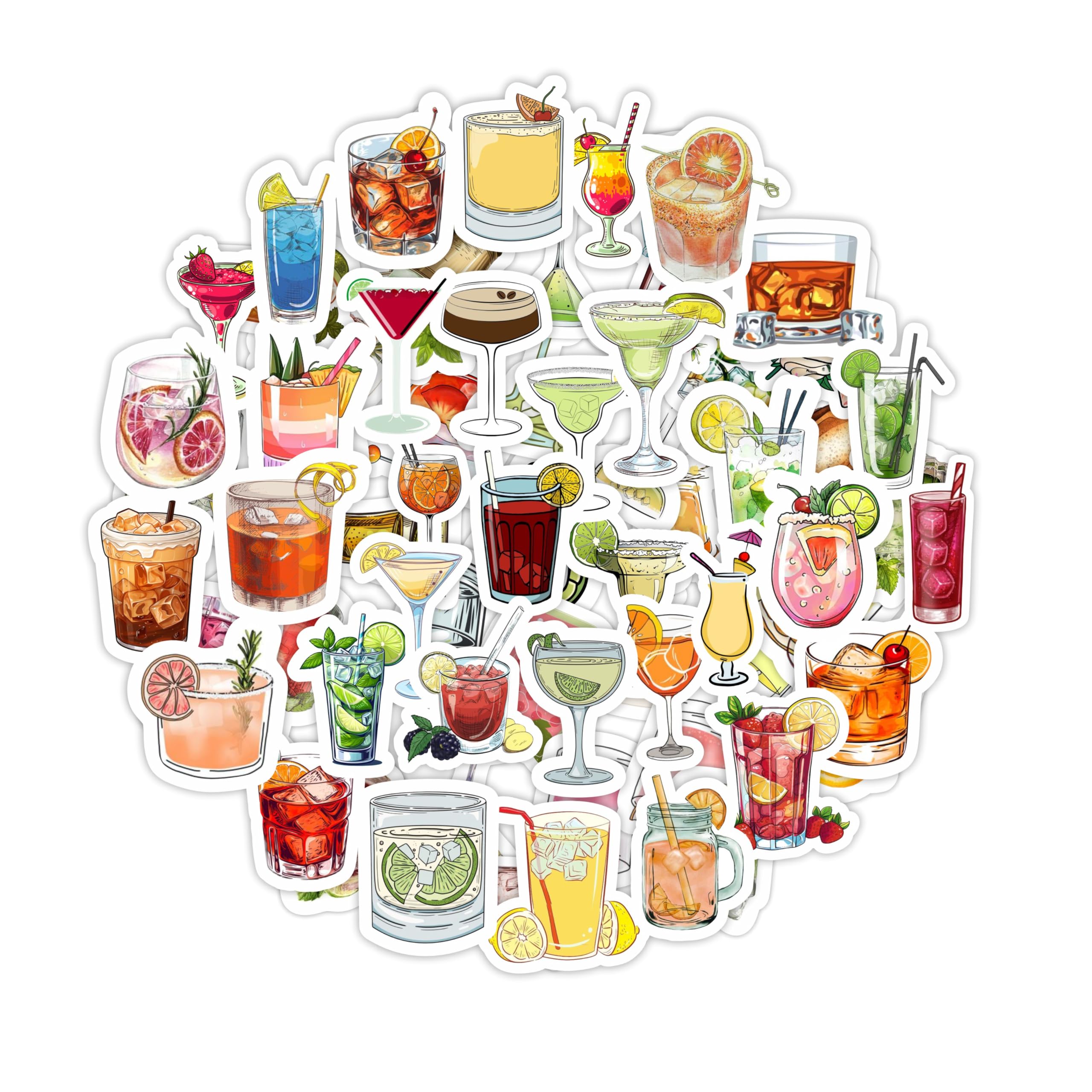 Amazon.com: Cocktail Stickers for Water Bottle and Laptop - Cocktail ...
