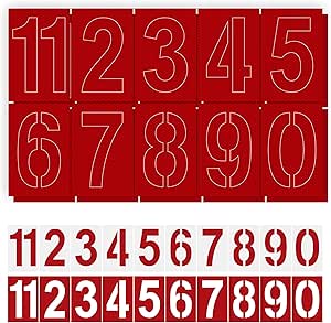 Amazon.com: 4 Inch Reflective Red Vinyl Number Stickers, 2 Sets Self ...