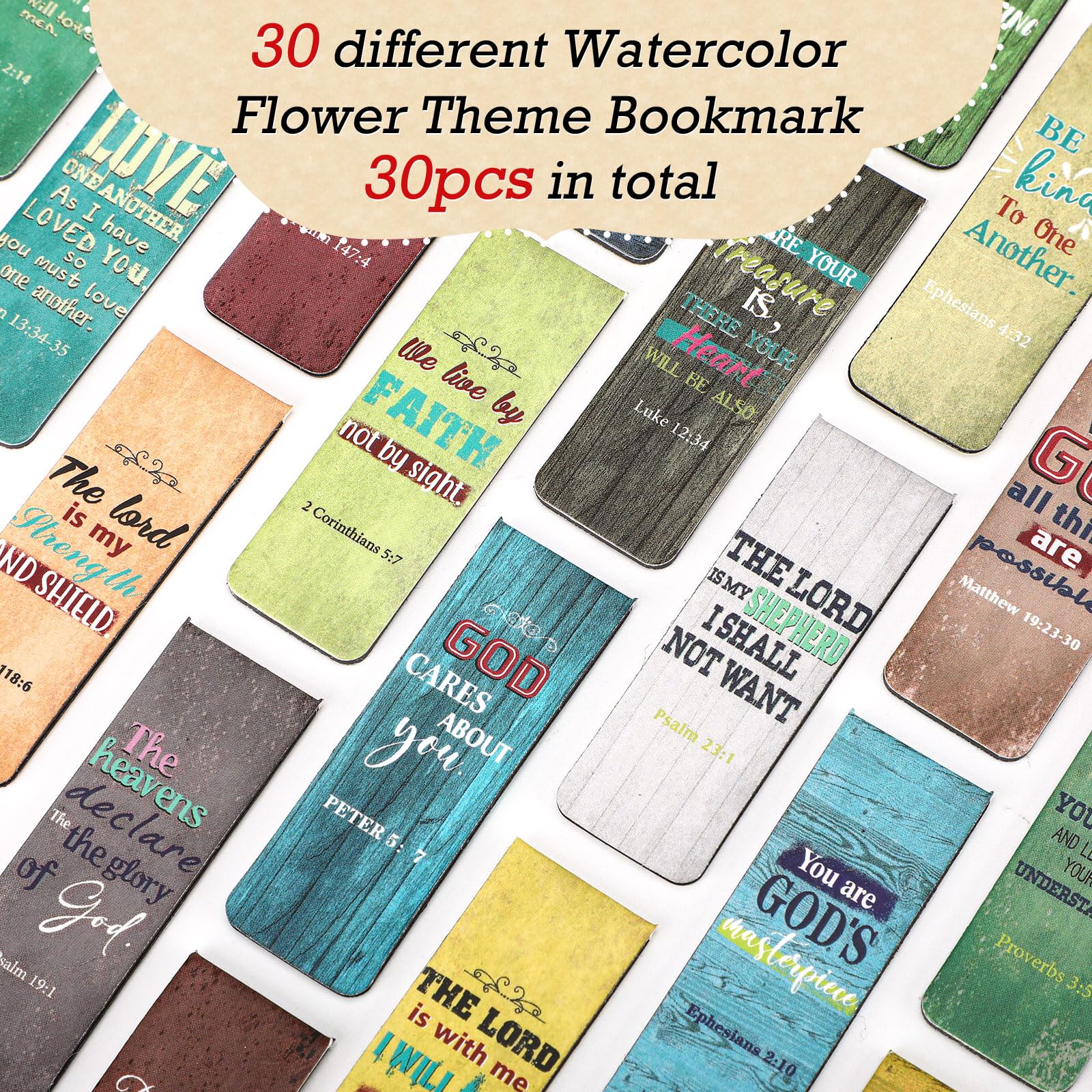 Snapklik.com : Chinco 30 Pcs Christian Bookmarks Magnetic Bible Verse ...
