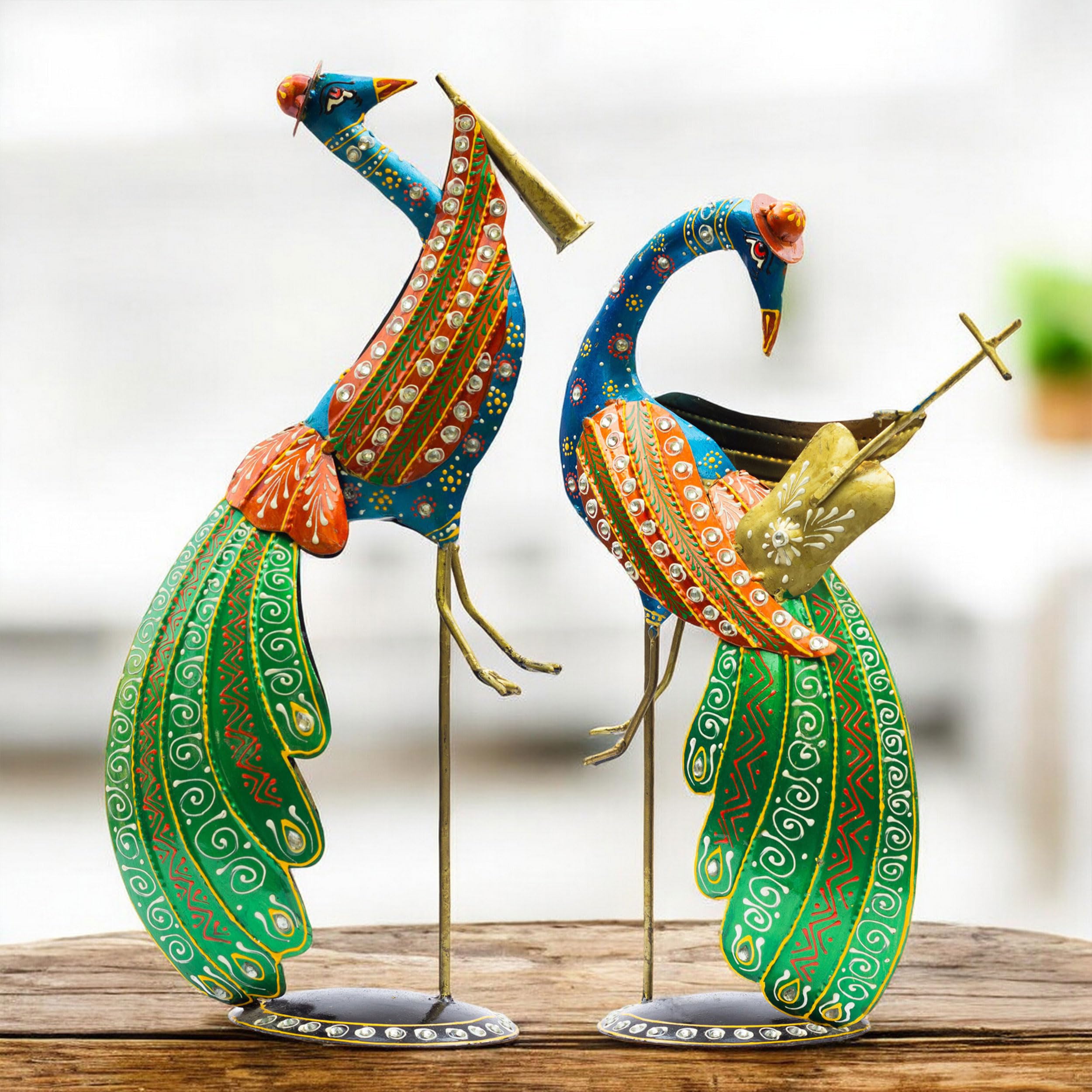 Buy KRAFTSKALA Vibrant Home Décor Figurines – Handcrafted Iron Metal ...