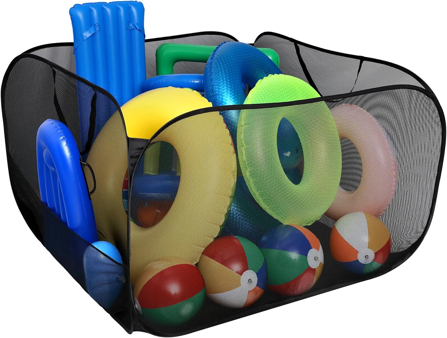 Amazon.com : Adnee Pool Toy Storage Bin-47'' x 47'' x 31'' Nylon Mesh ...