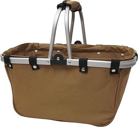 Amazon｜JanetBasket クルミ大型アルミ フレーム バスケット 18"X 10"× 9-1/2"｜かご・バスケット オンライン通販