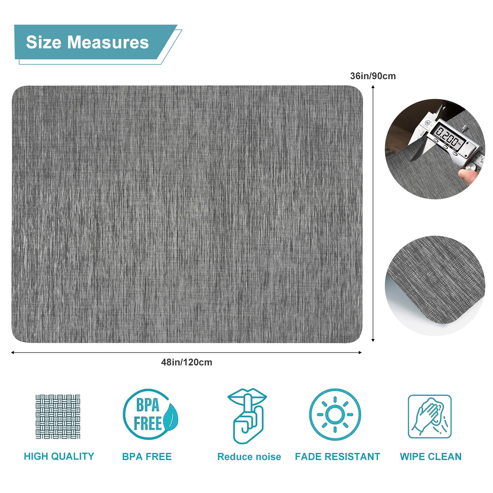 Placoot Heavy Duty Office Chair Mat for Hardwood Floor & Tile 36 inx48 ...