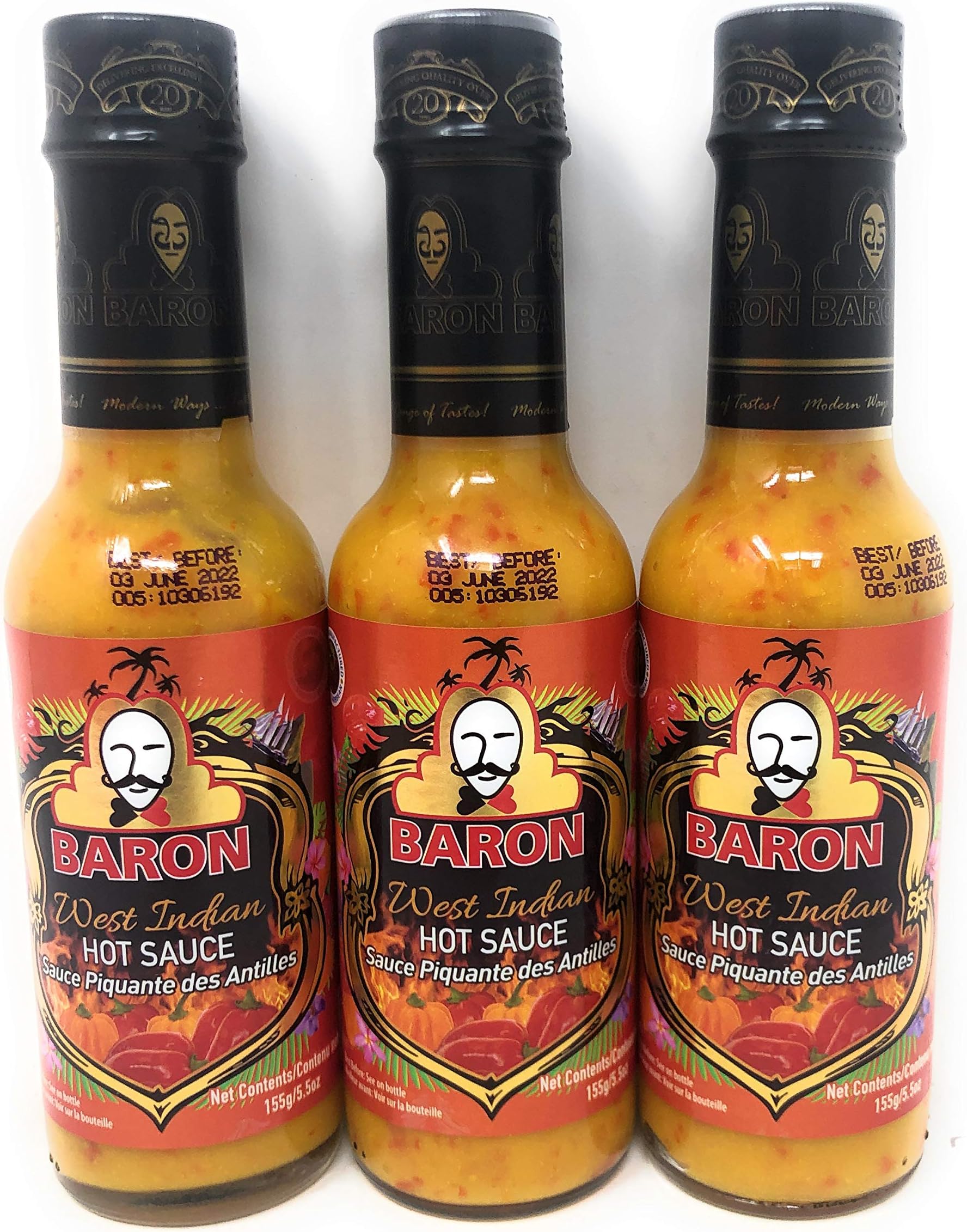Amazon.com : Baron Bajan Style Hot Sauce 7 Ounces (200 grams) : Grocery ...