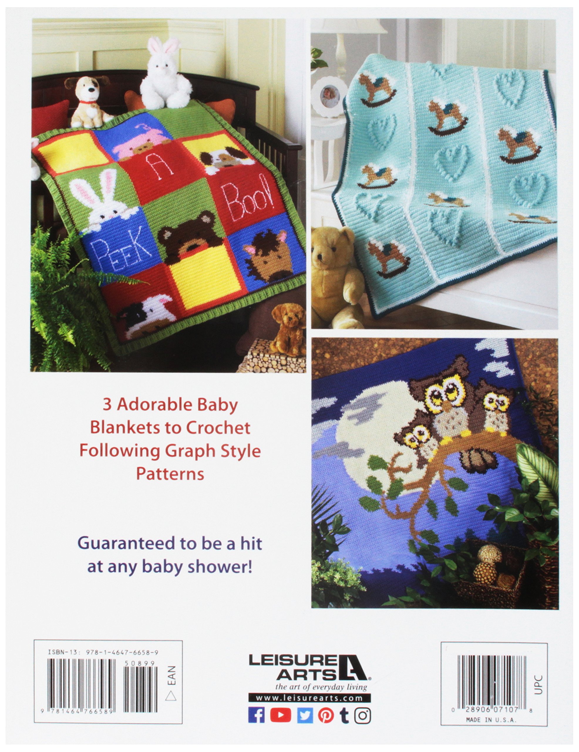 Sweater Pattern Books Leisure Arts Bedtime Blankies Crochet Book - Mary ...