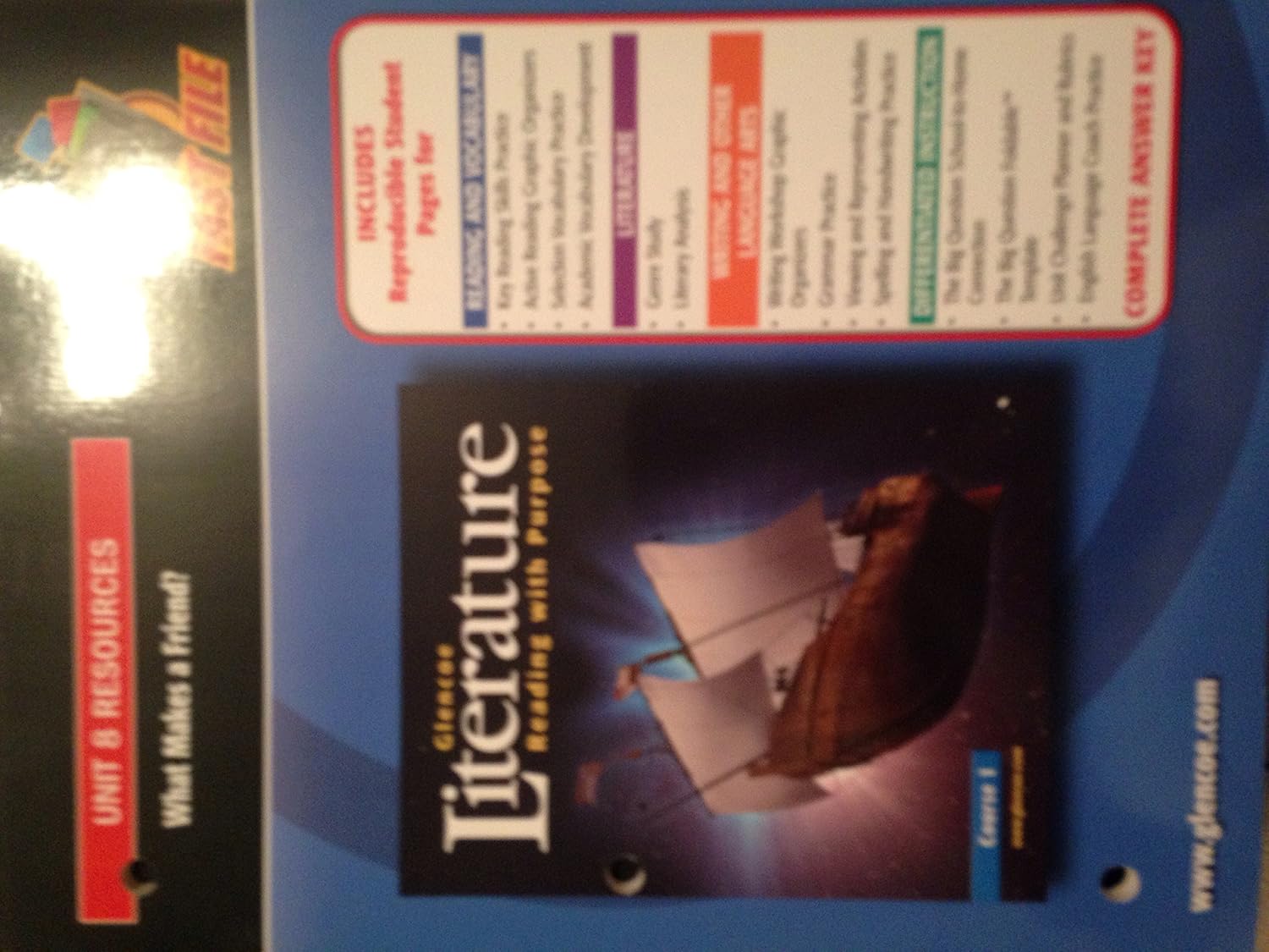Unit 8 Fast Files Resources, "What Makes a Friend?": Glencoe Literature ...