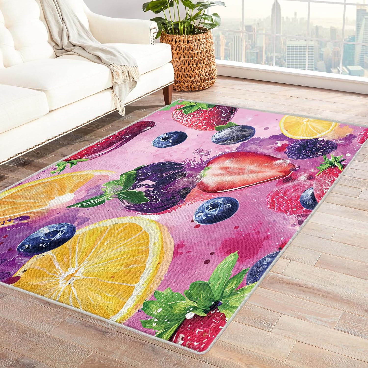 Amazon.com: Zylphult Colorful Fruit Rug 2x3 Area Rugs, Food Strawberry ...