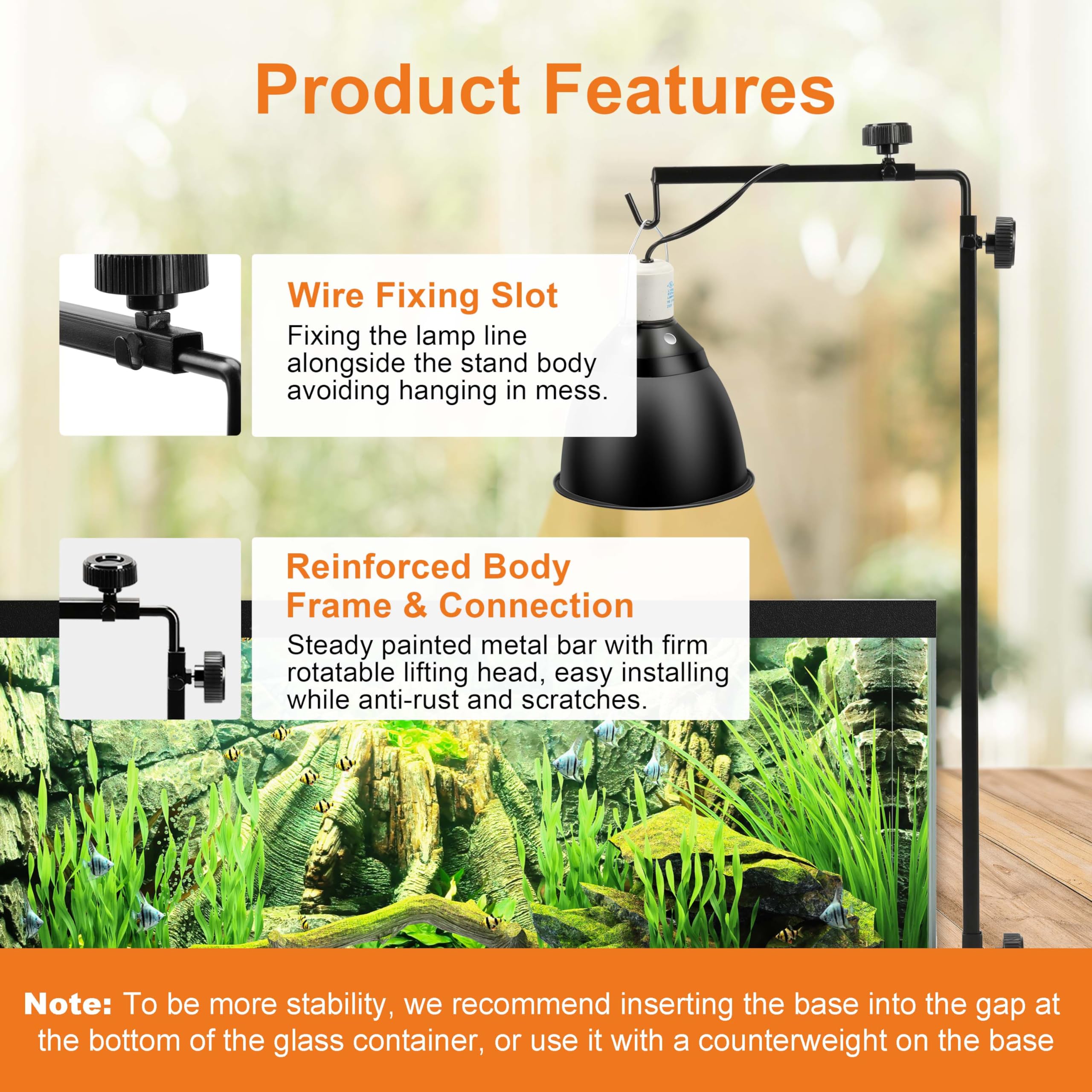 Snapklik.com : Simple Deluxe Reptile Adjustable Lamp Stand Metal Floor ...