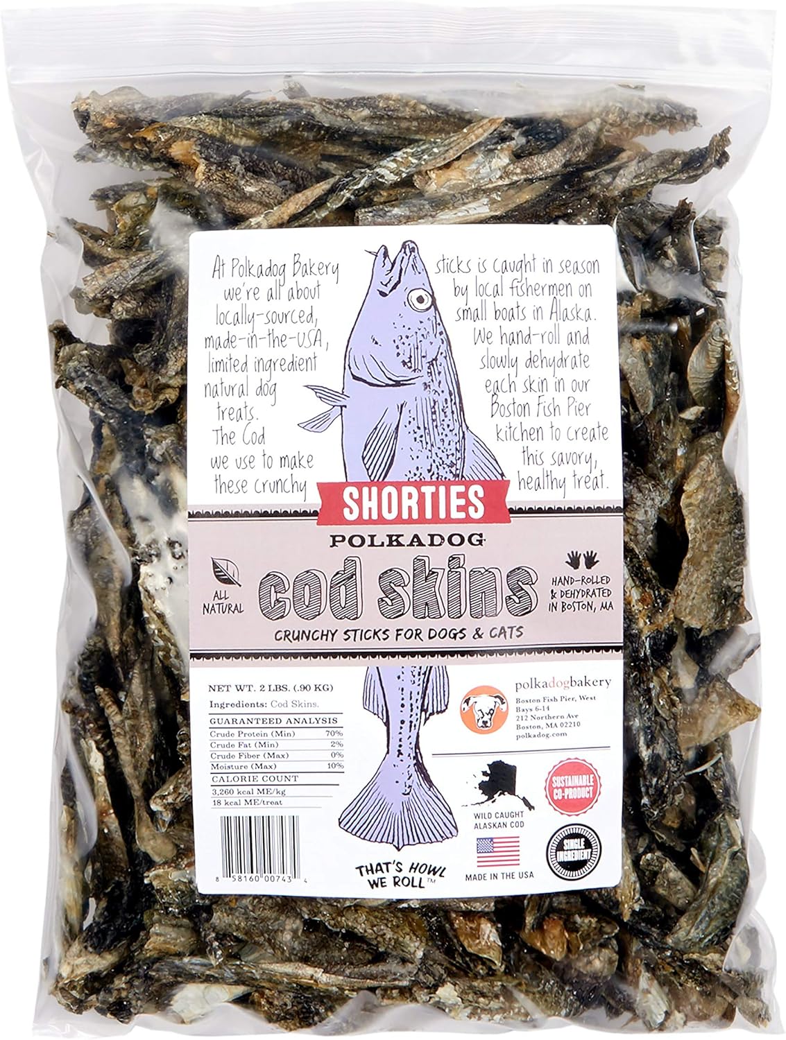 Amazon.com : Polkadog Cod Skins Dog Treat - Lean Protein, Made in USA ...