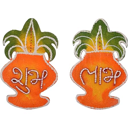 999Store Handmade Multicolour Wooden Kalash shubh labh Diwali Door ...