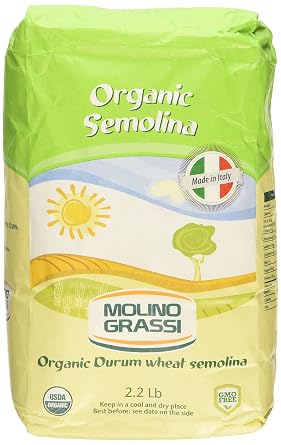 Amazon.com : MOLINO GRASSI Organic Italian Semolina Flour, 35.2 OZ ...
