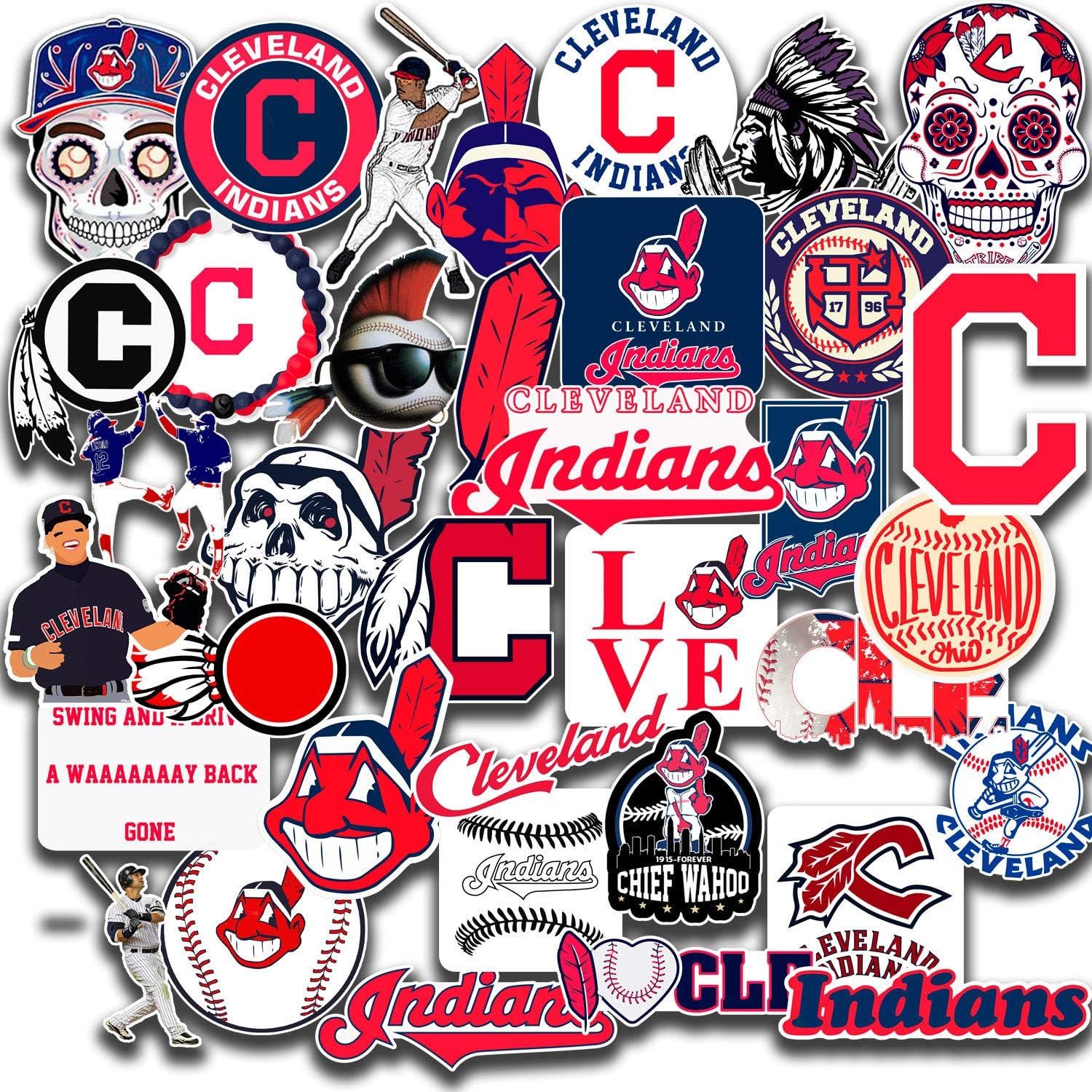 Amazon.com: Stickers Pack Cleveland Vinyl Indians Aesthetic Stickers ...
