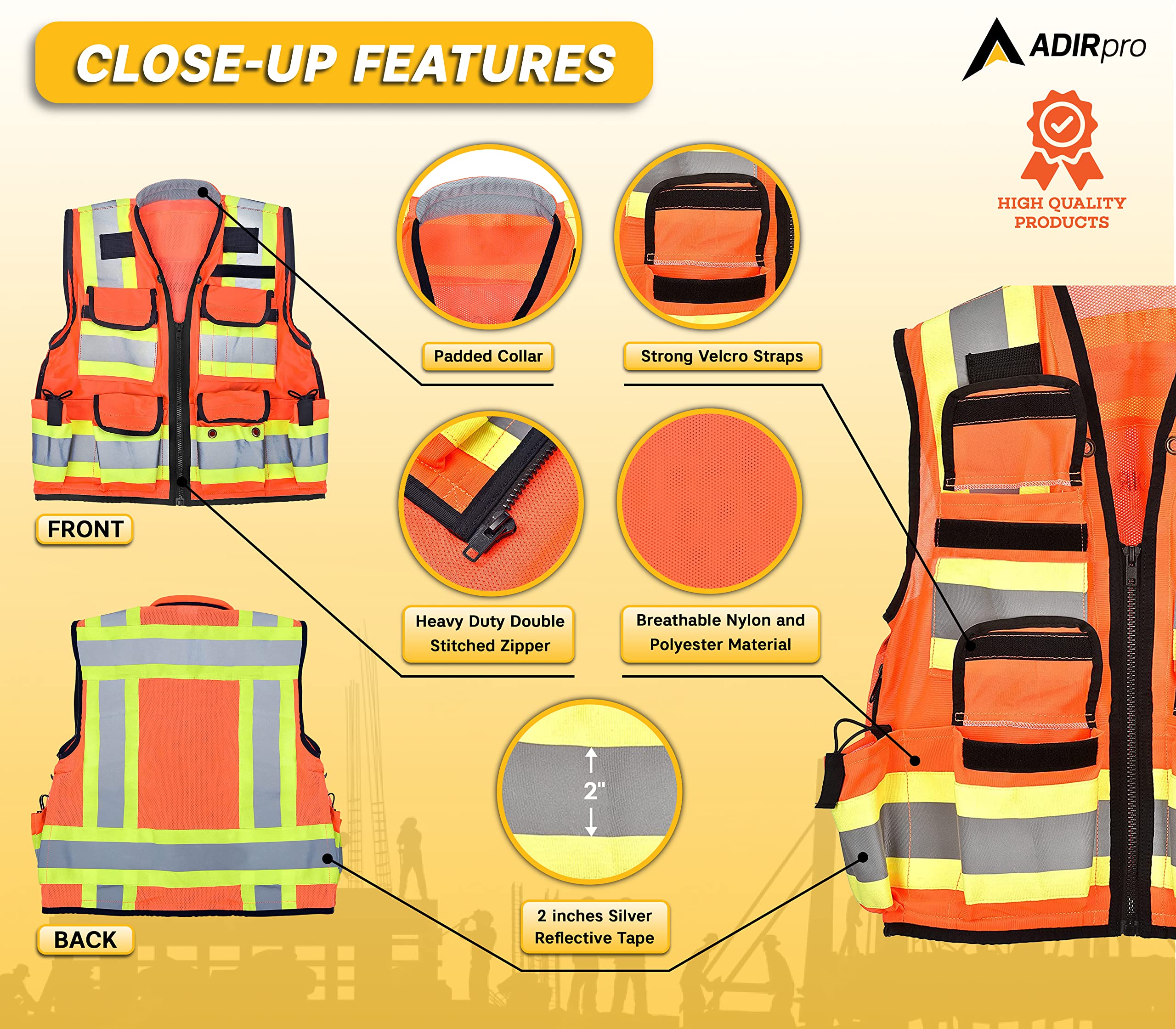 Snapklik.com : AdirPro Surveyor Safety Vest