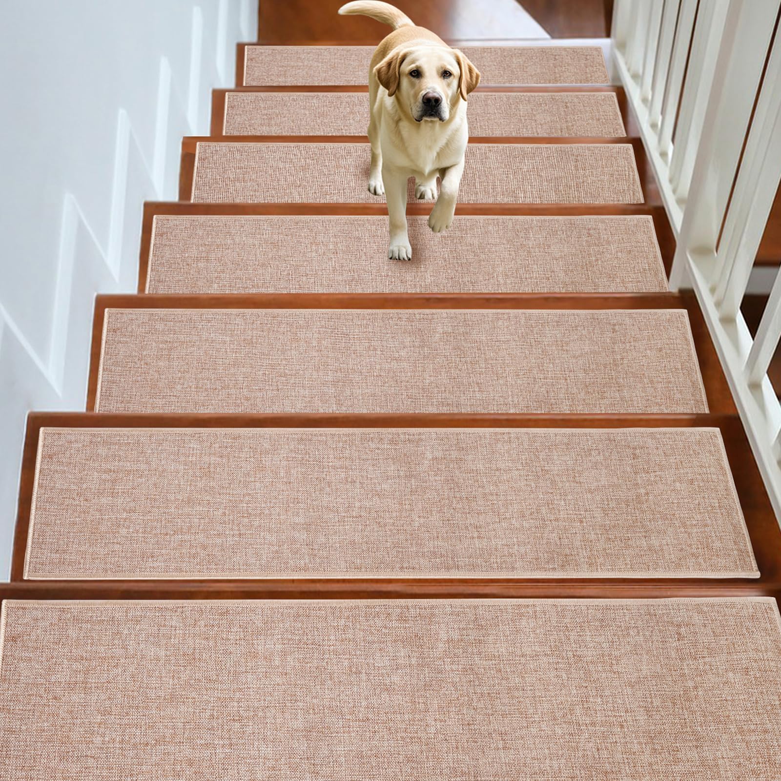 Amazon.com: 8 x 30 Inch Linen Stair Treads for Wooden Steps Indoor, 15 ...