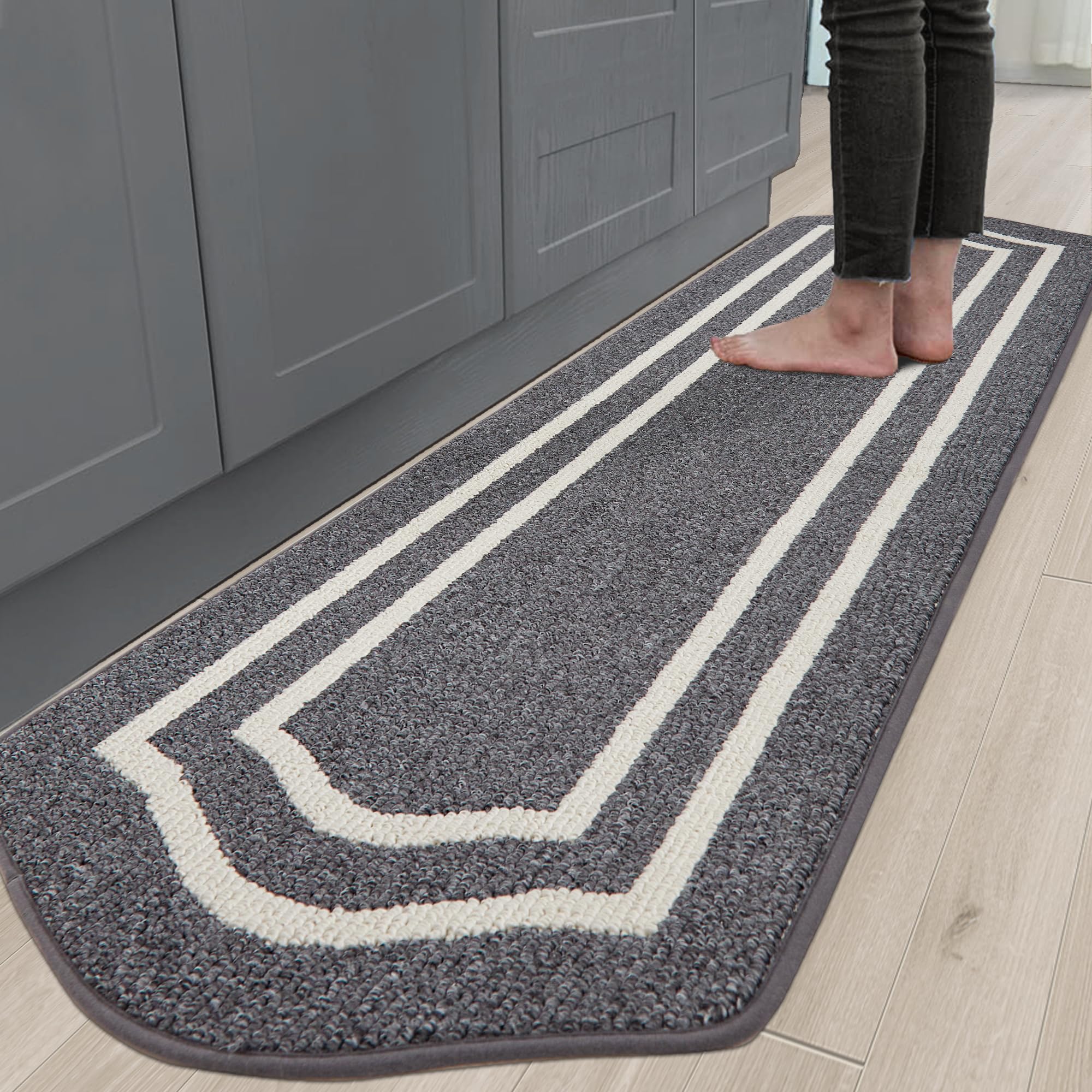 COSY HOMEER Kitchen Mats Non-Slip Machine Washable, 60 x 200 cm Kitchen ...